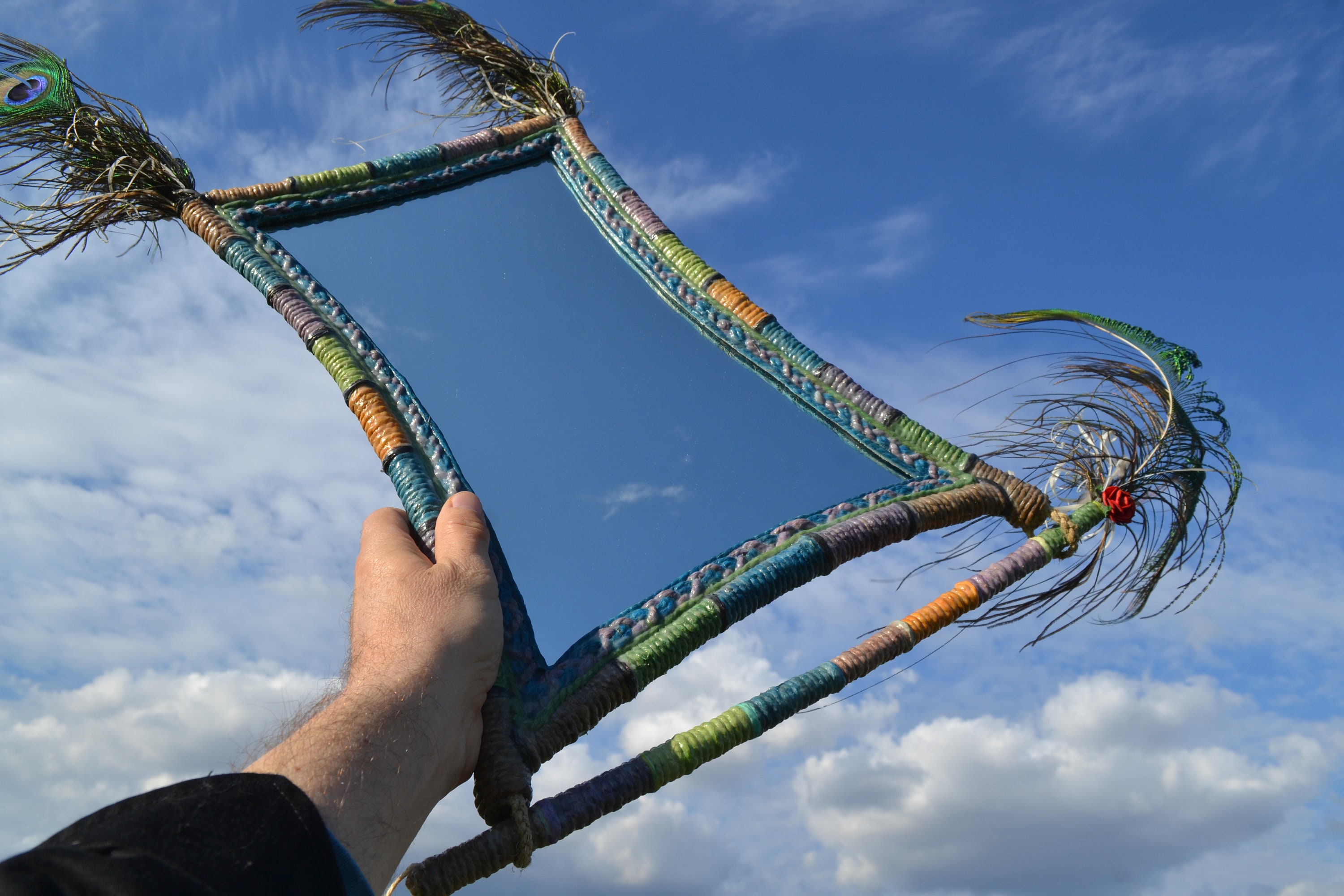 REAL PEACOCK FEATHERS Mirror Sexy Bedroom Mirror Feather - Etsy