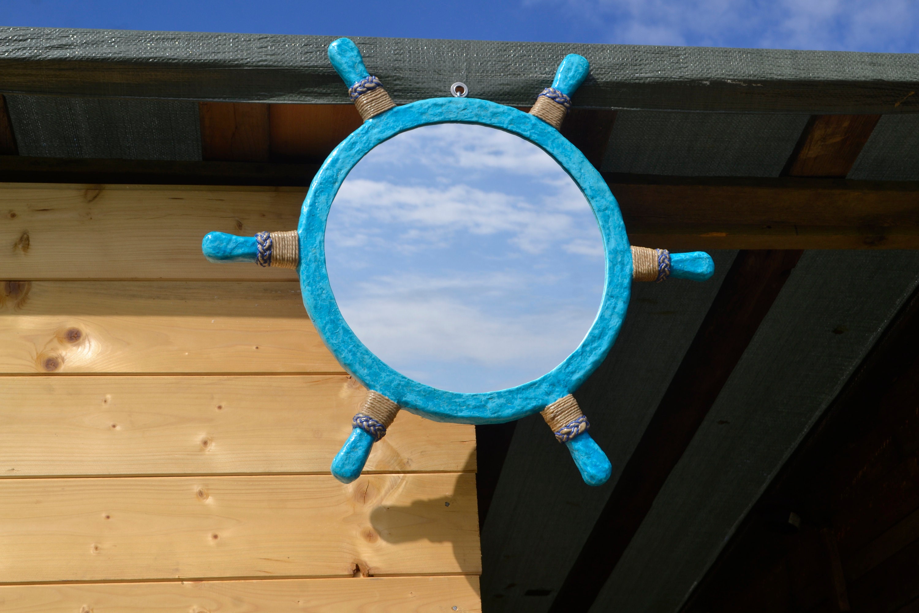 BLUE HELM MIRROR, Large Round Mirror, Coastal Decor, Nautical Furniture ...