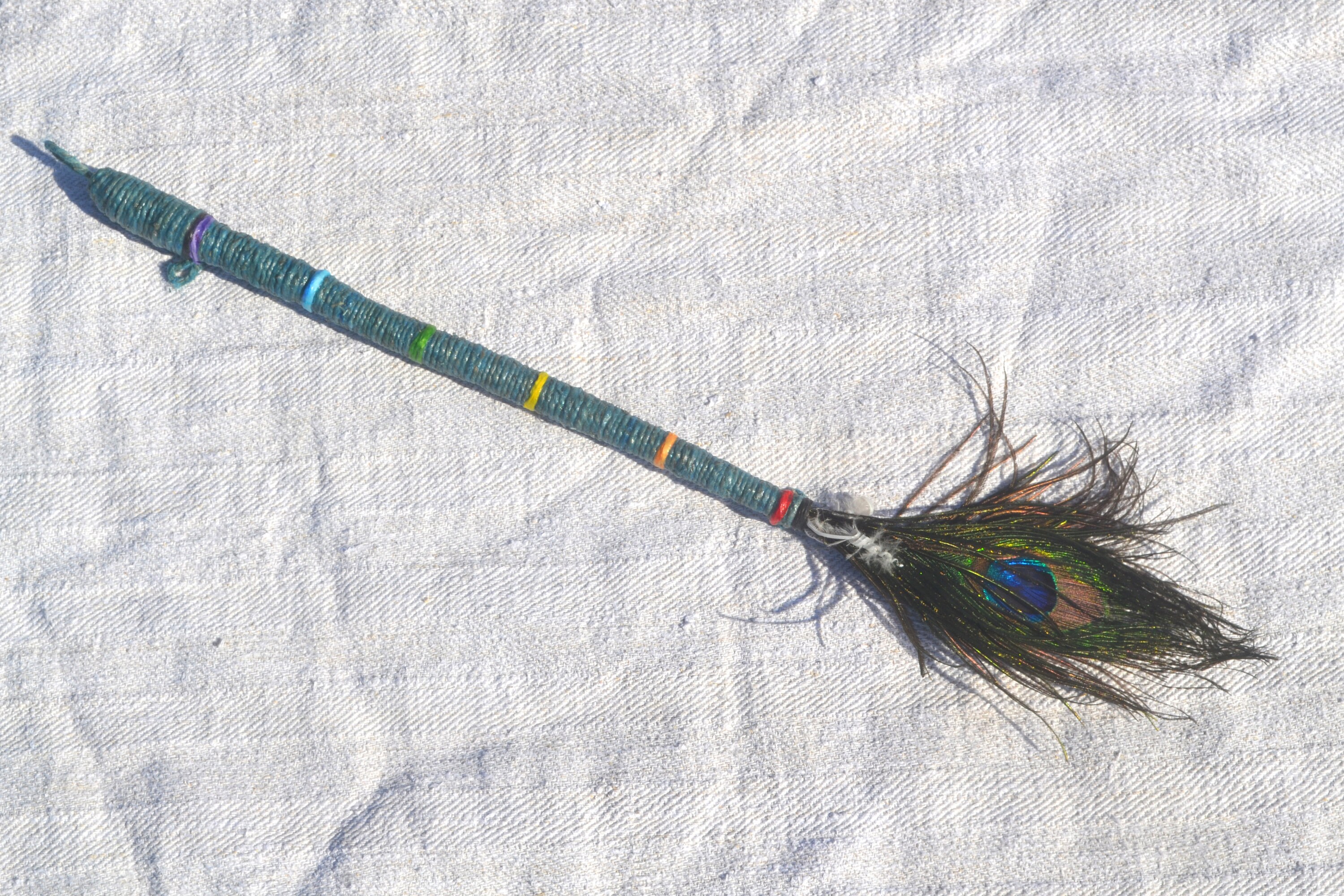 PEACOCK FEATHER Tickler & Rainbow Key Holder, Peacock Feather Sexy Toy ...