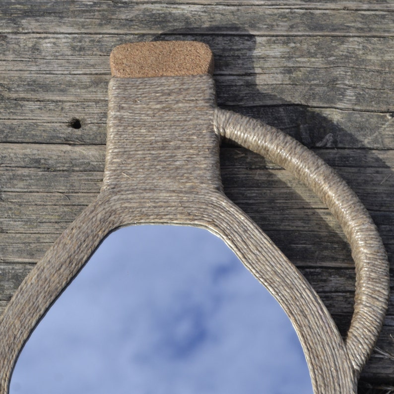 DEMIJOHN SHAPE MIRROR, Wine Bottle Shape Mirror, Wall Mirror, Hemp Rope ...