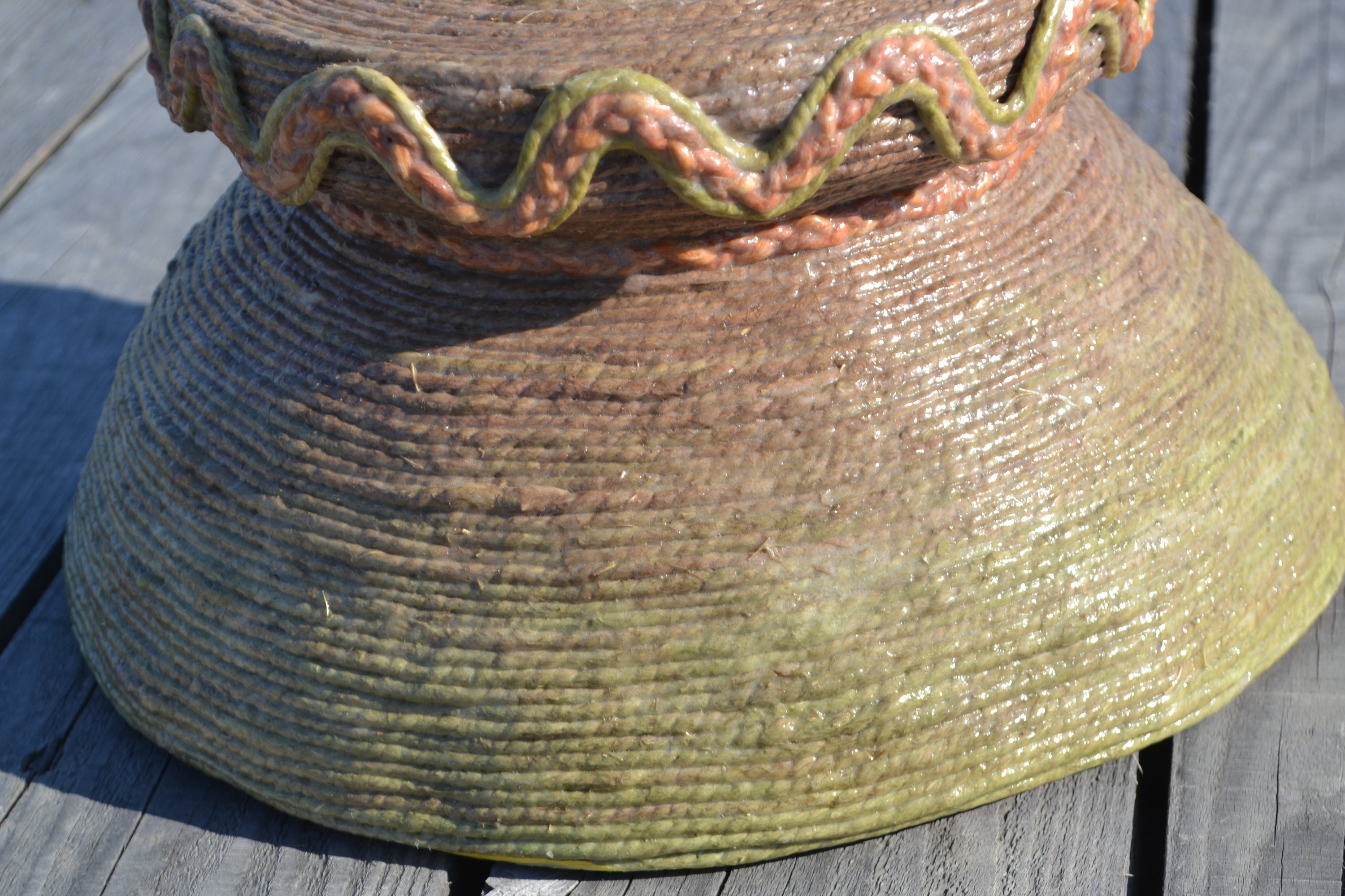 HEMP ROPE BASKET, Paper Mache Bowl, Kitchen Table Decor, Hand Made ...