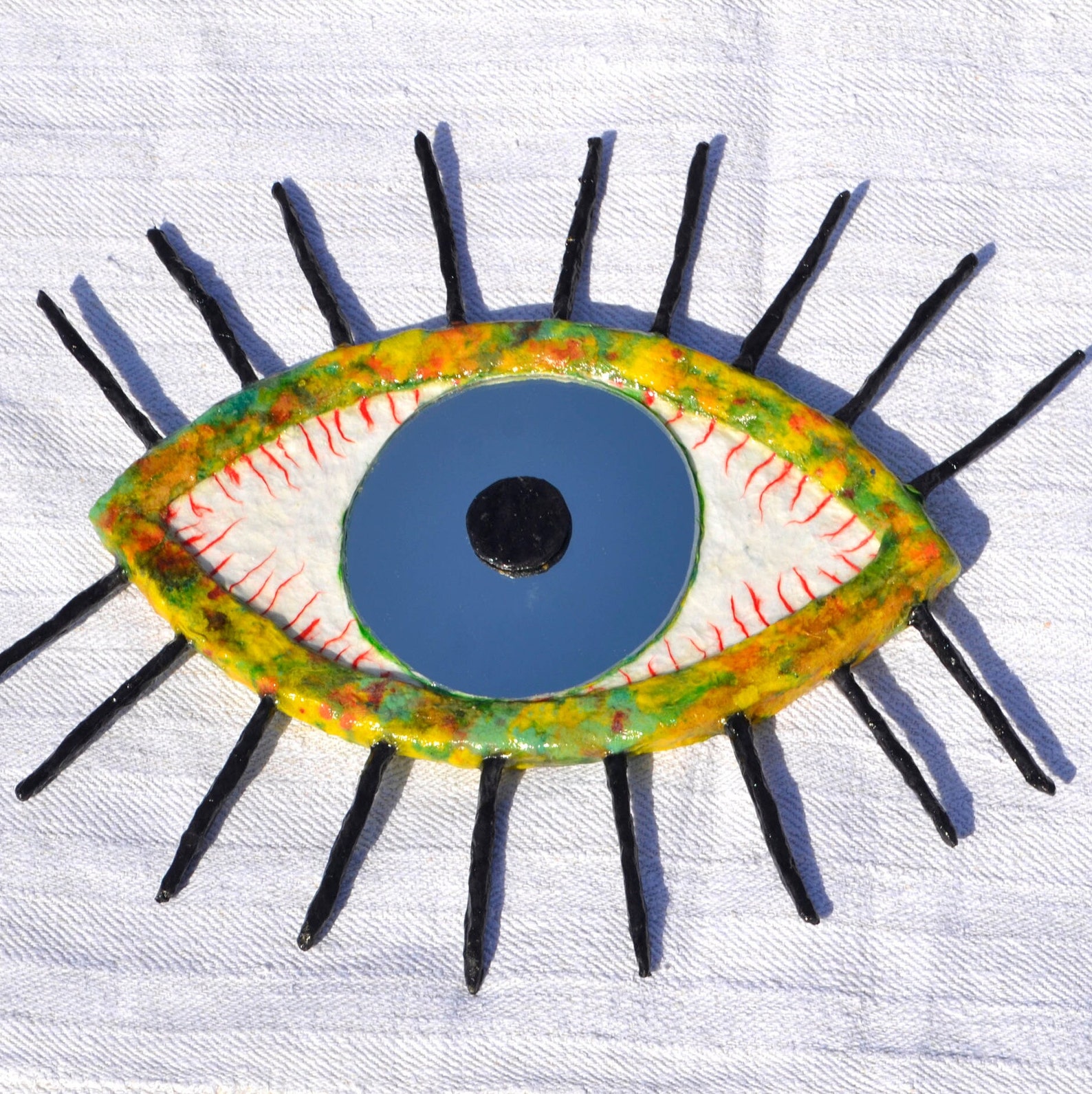 STONER EYE MIRROR, Weird Shape Mirror, Papermache Wall Mirror, Unusual ...