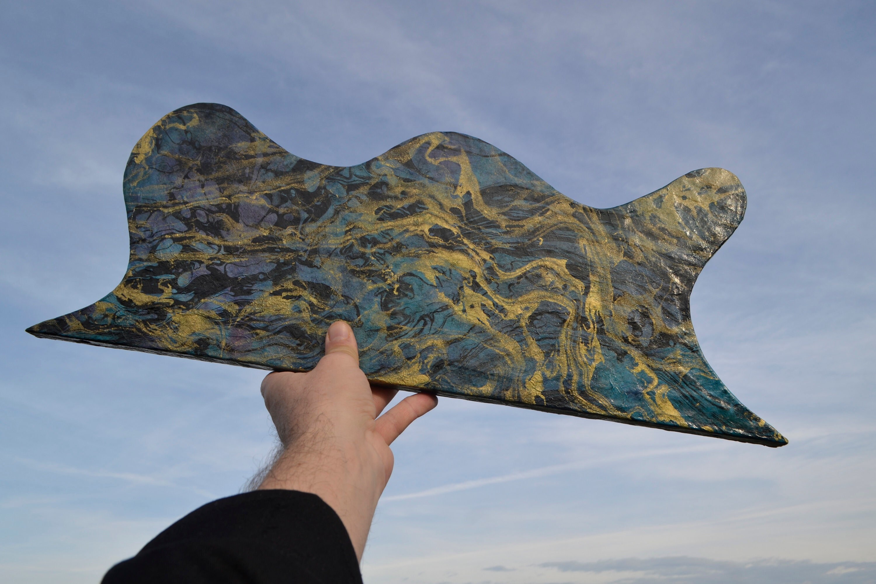 WAVY FLOATING SHELF, Blue Wavy Shelf, Cat Shelf, Book Shelf, Wavy Wall ...