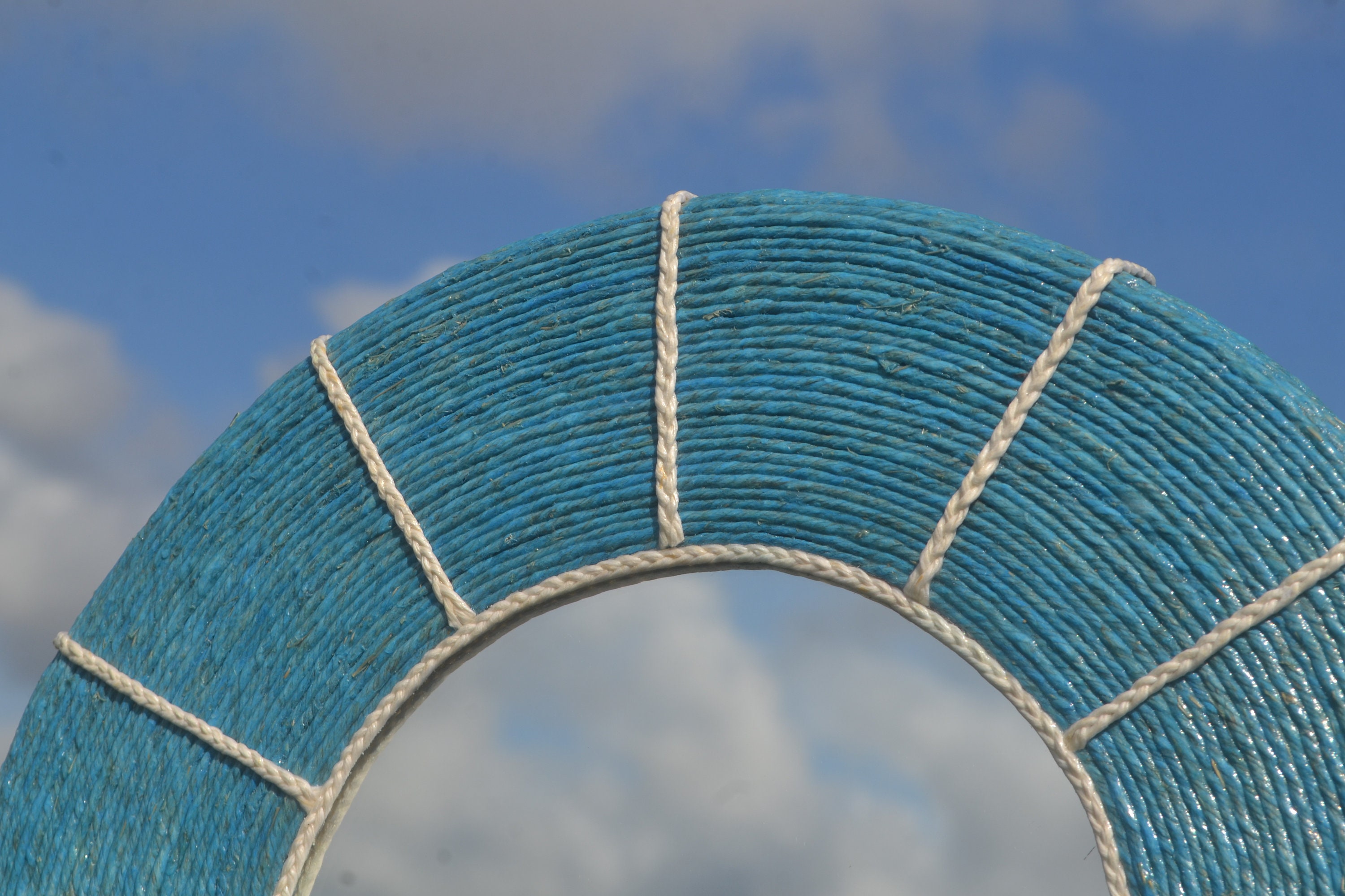 BLUE ROUND MIRROR, Hemp Rope Mirror, Wall Hanging Mirror, Rustic Wall ...