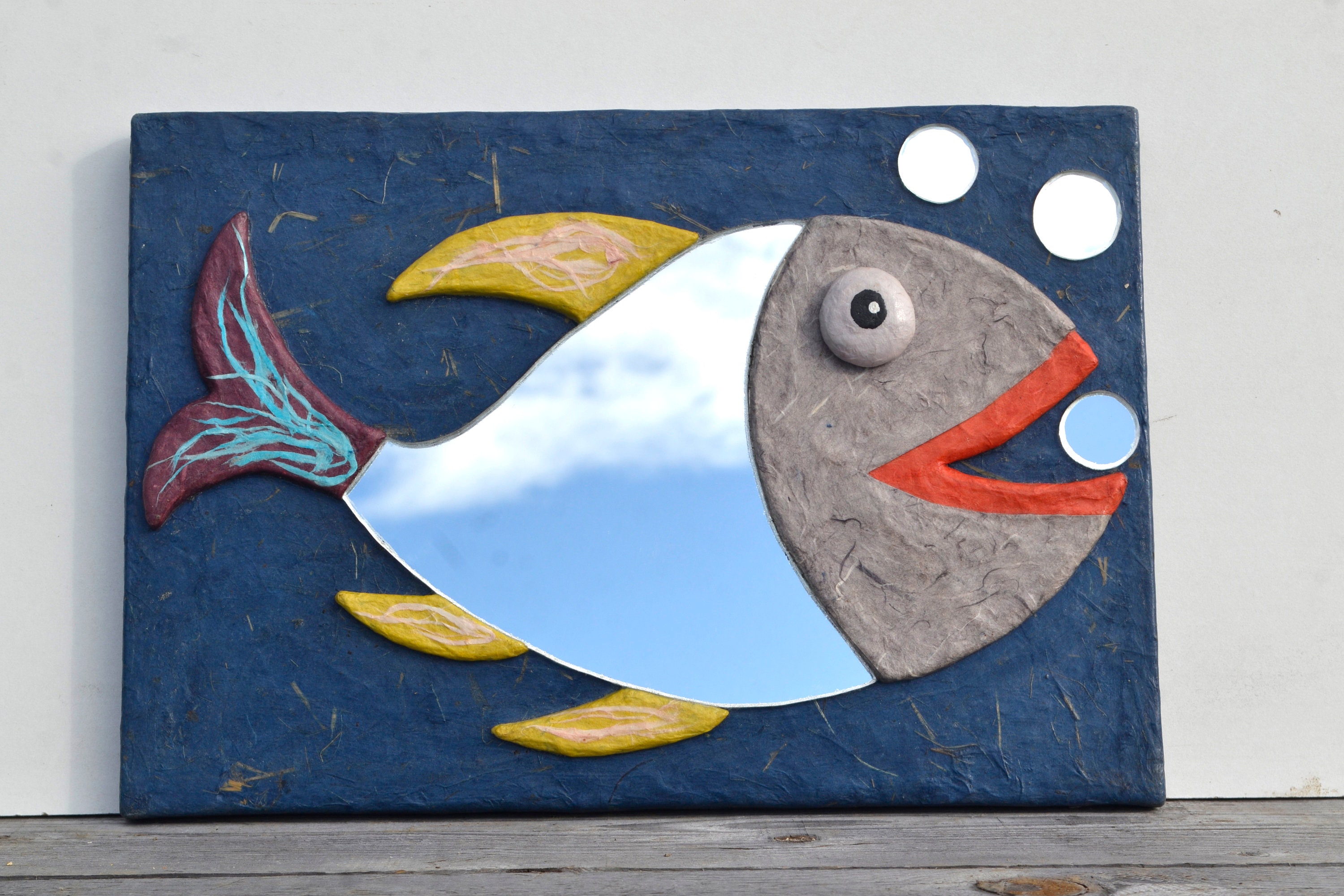 FISH WALL MIRROR, Decorative Wall Mirror, Fisherman Gifts, Mirrored ...