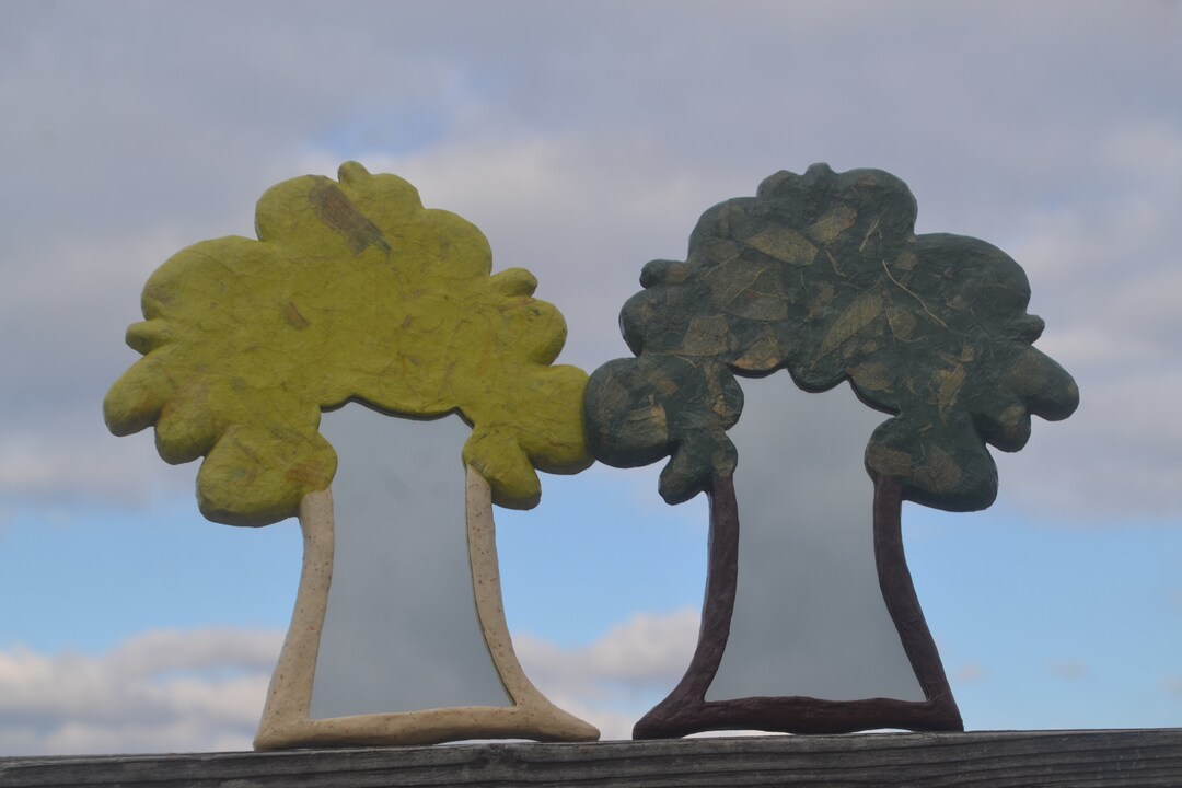 Set of 2 Wall Mirrors, TREE SHAPE MIRRORS, Hippy Wall Decor, Boho ...