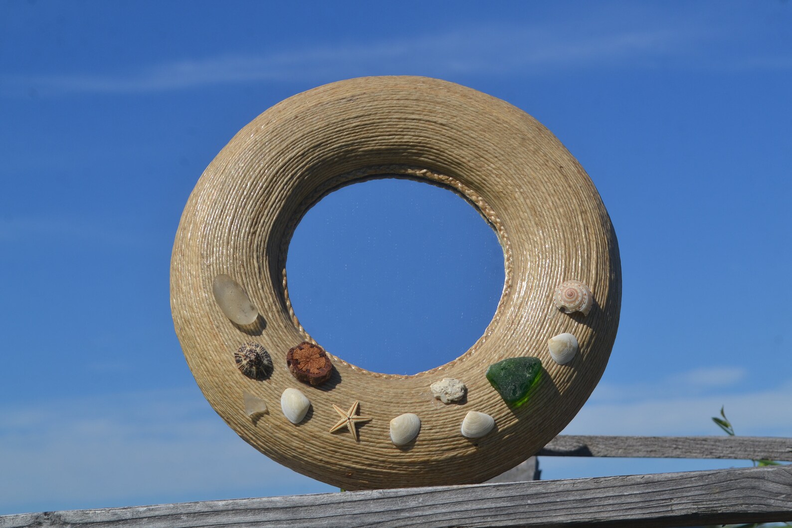 BEACH THEMED MIRROR Round Wall Mirror Tiny Hemp Rope Mirror | Etsy