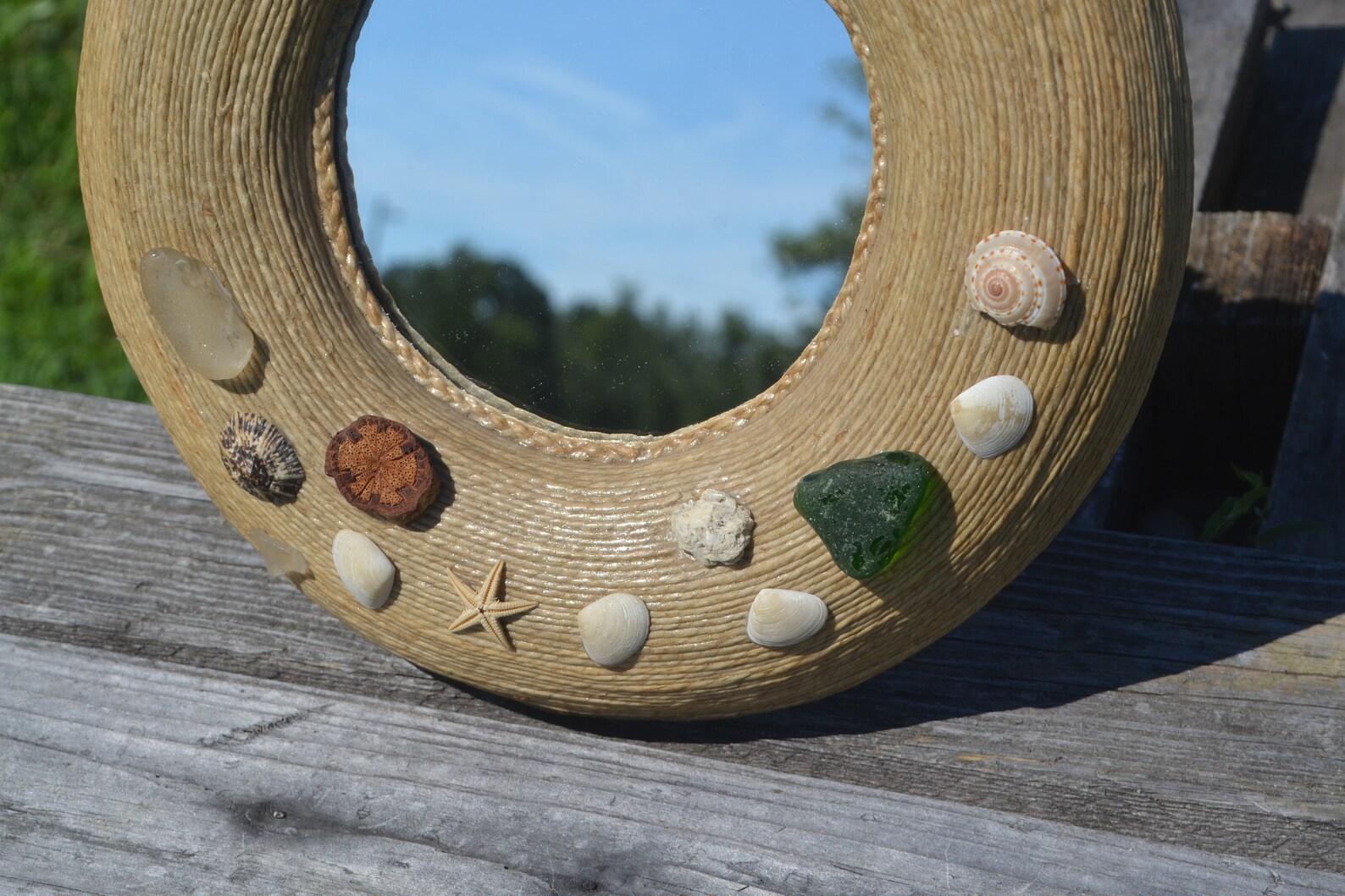 BEACH THEMED MIRROR Round Wall Mirror Tiny Hemp Rope Mirror | Etsy