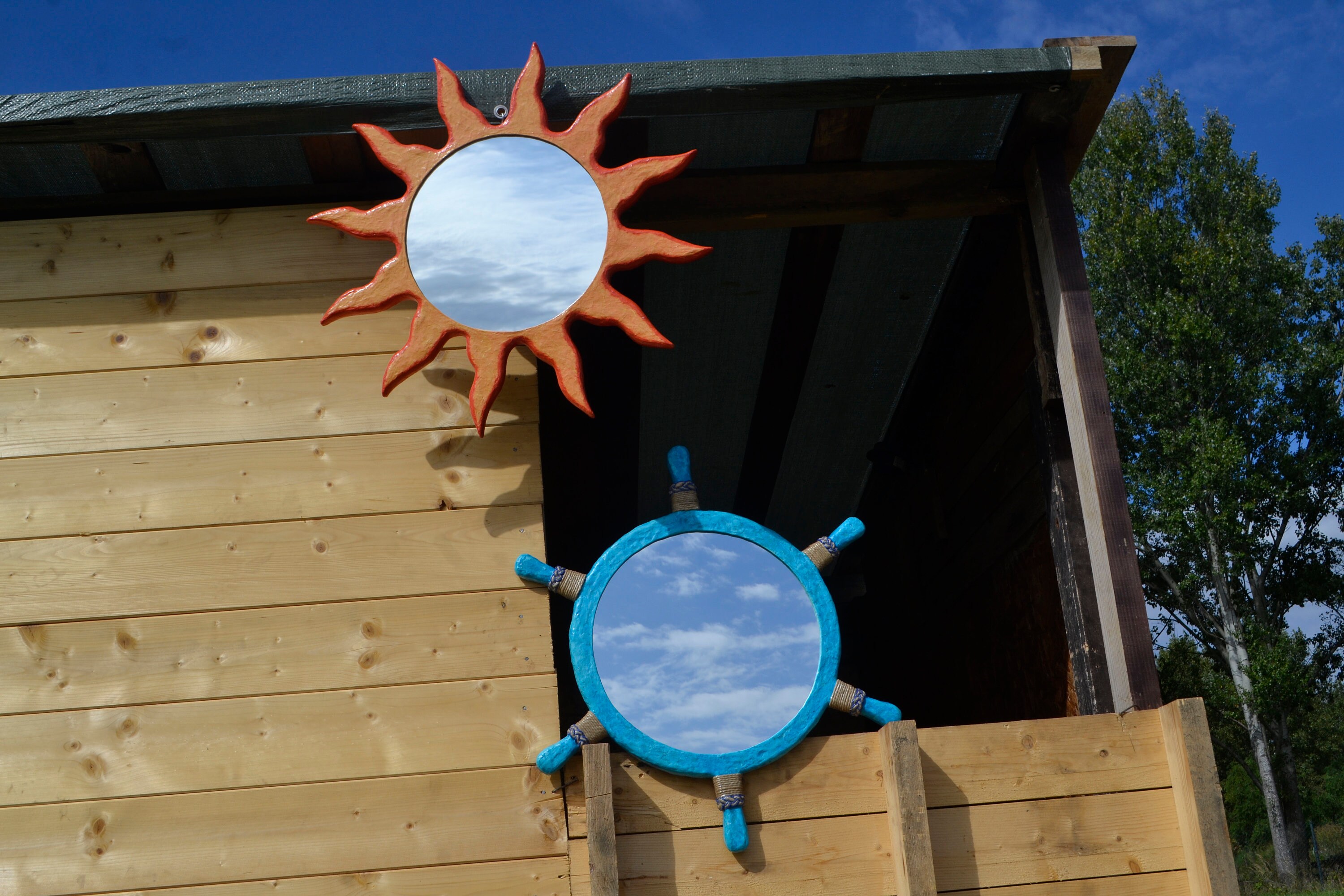 BLUE HELM MIRROR, Large Round Mirror, Coastal Decor, Nautical Furniture ...
