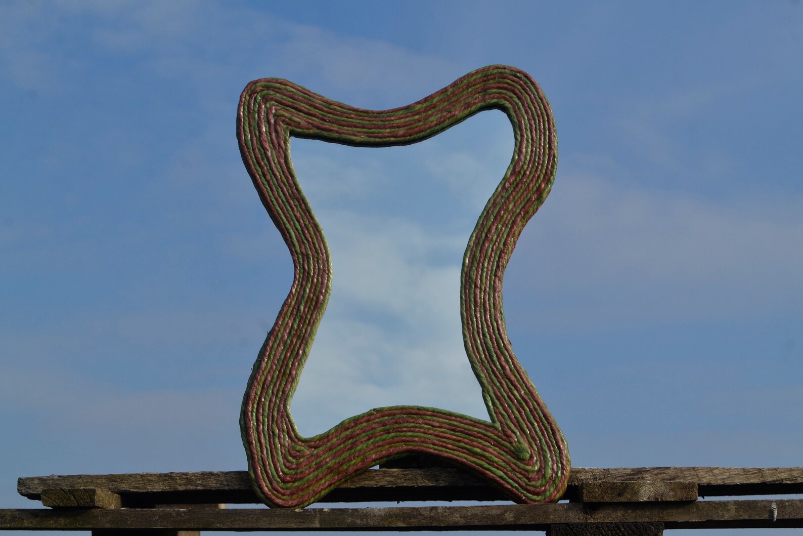 HEMP SPLASH MIRROR, 8 Hanging Positions Framed Wavy Mirror, Wall Mirror ...