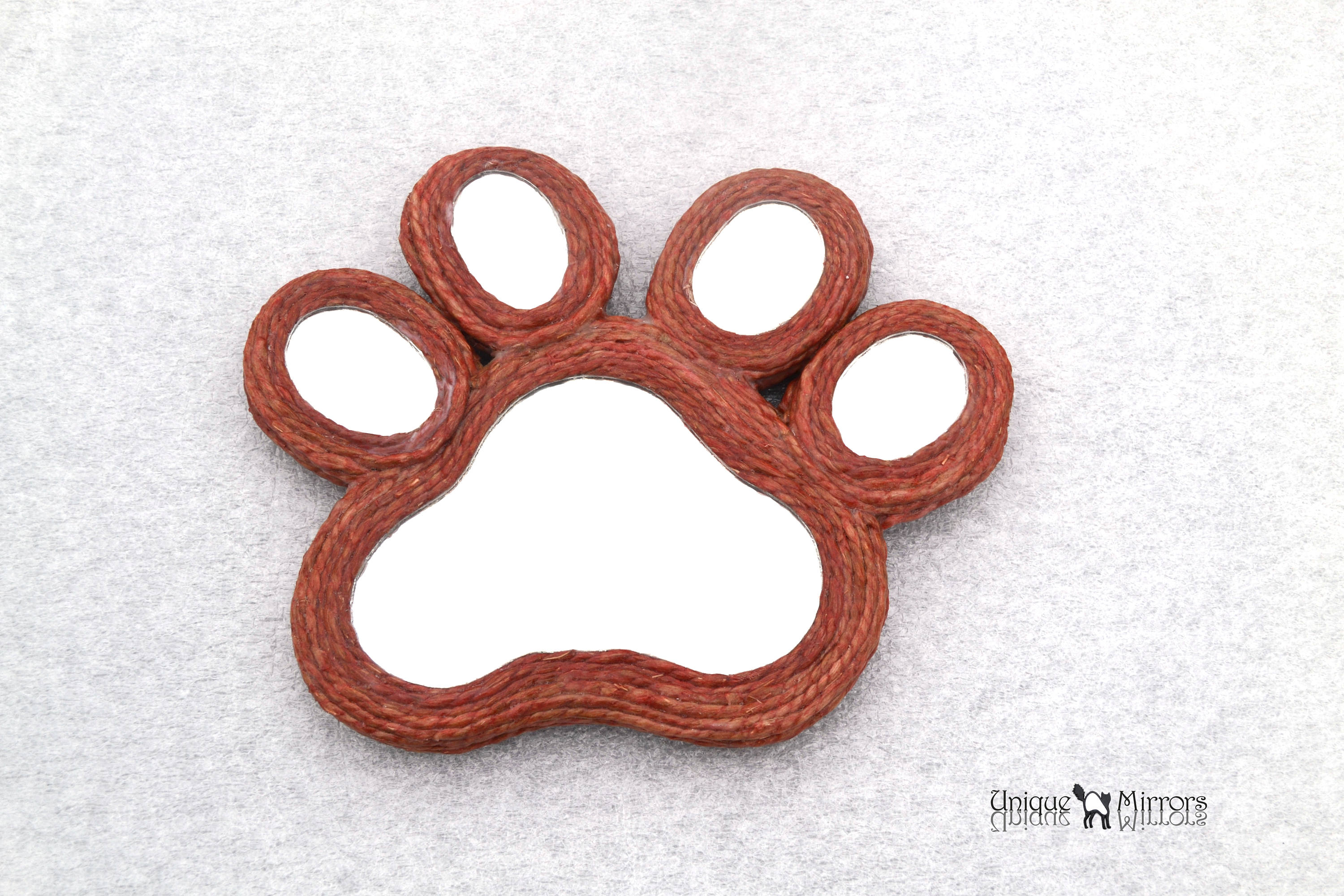 Hemp Rope CAT PAW, Decorative Wall Mirror Cat's Paw Shaped, Mirror for ...