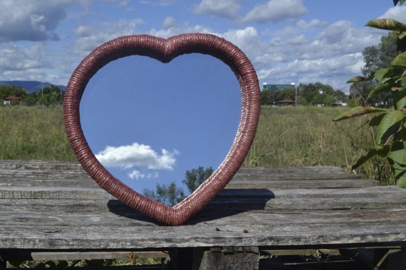 UPCYCLED PLASTIC TUBE Heart Wall Mirror Large Heart Mirror - Etsy