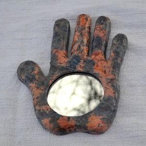 HAND SHAPE MIRROR, Decorative Wall Mirror, Paper Mache Mirror, Colorful ...