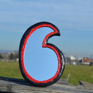 Number 6 & Number 9 Shaped Wall Mirrors, 2 Mirror Set, Unusual Wall ...