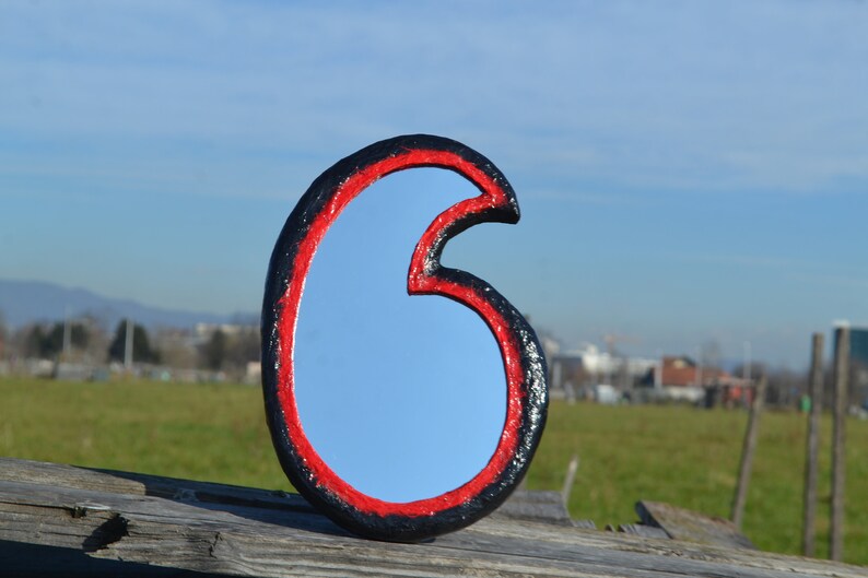 Number 6 & Number 9 Shaped Wall Mirrors, 2 Mirror Set, Unusual Wall ...