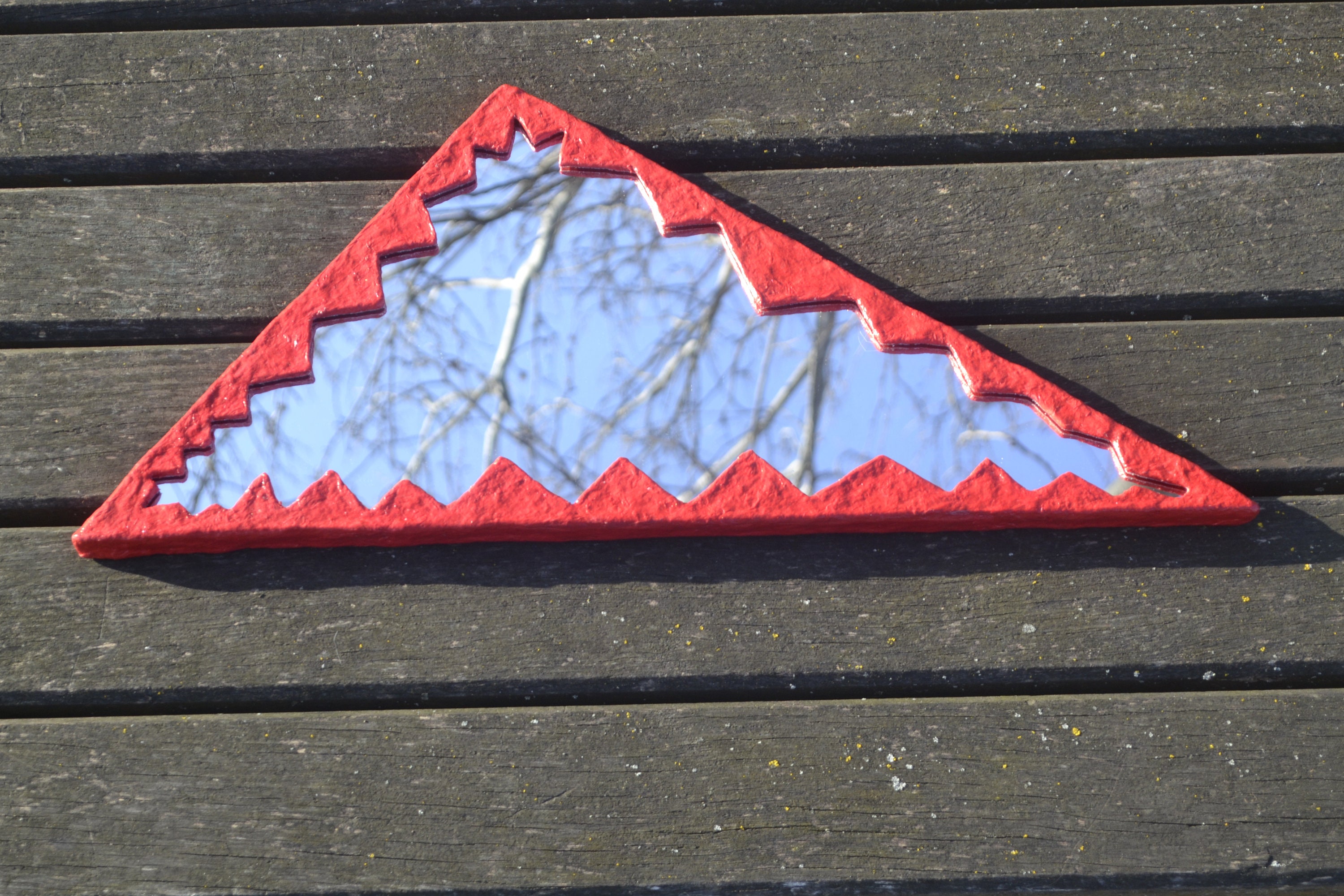 32,5 X 43,5 X 54 Cm RED TRIANGLE MIRROR, Right Angle Mirror, Wall ...