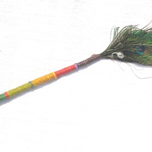 PEACOCK FEATHER TICKLER, Interactive Cat Toy, Long Cat Toy, Real ...