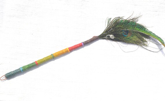PEACOCK FEATHER TICKLER Interactive Cat Toy Long Cat Toy | Etsy
