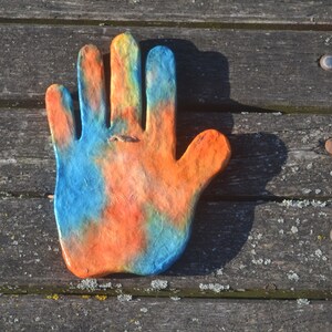 HAND SHAPE MIRROR, Decorative Wall Mirror, Paper Mache Mirror, Colorful ...