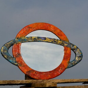 PLANET SATURN MIRROR, Paper Mache Mirror, Decorative Mirrors, Galaxy ...