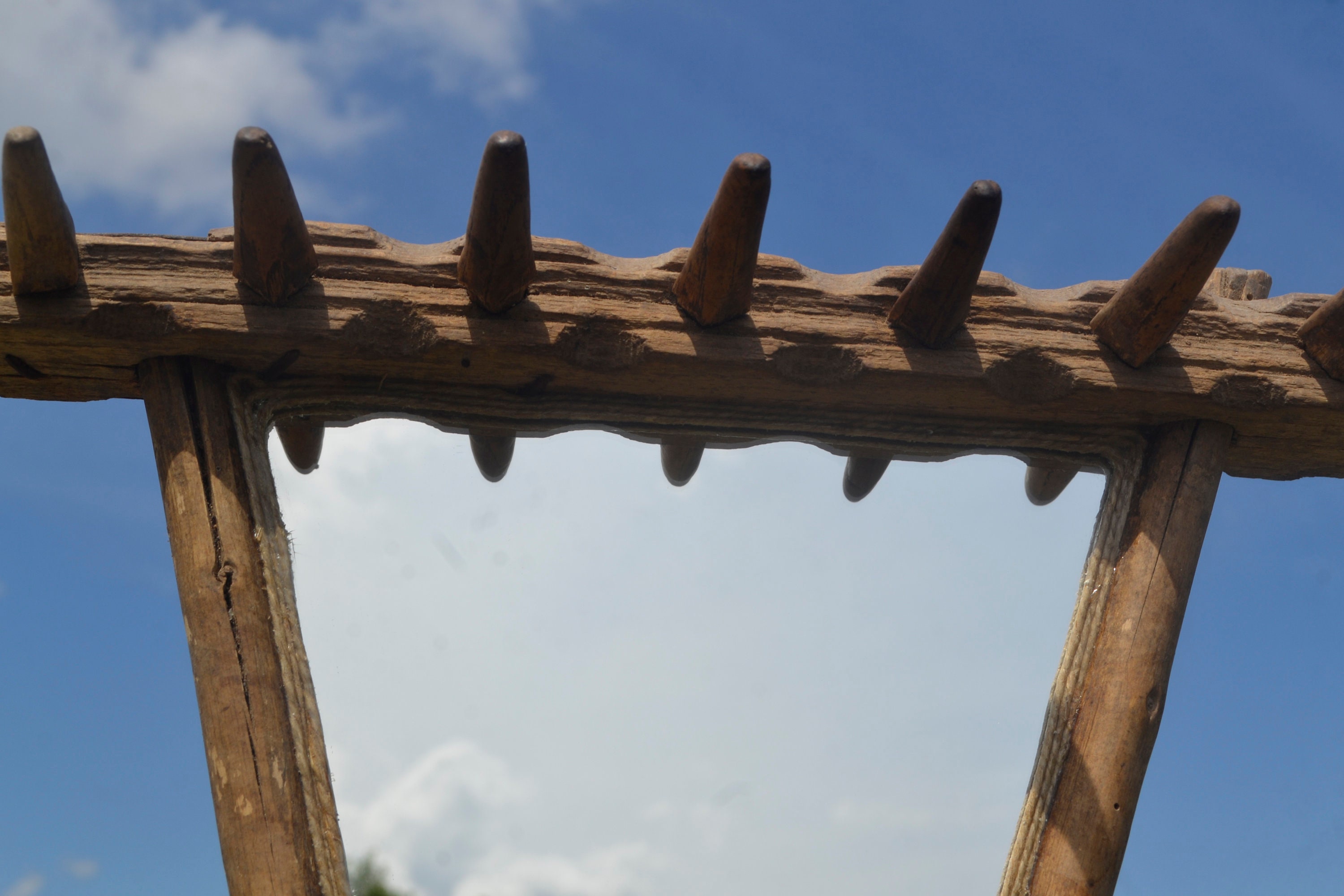 REPURPOSED VINTAGE RAKE: Decorative Wall Mirror & Key Hanger, Old Farm ...