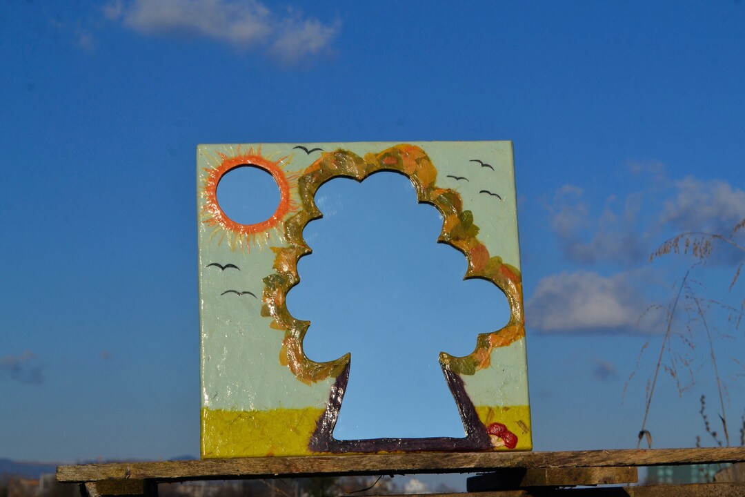TREE SHAPED MIRROR & Small Sun Mirror, Large Square Mirror, Hanging ...