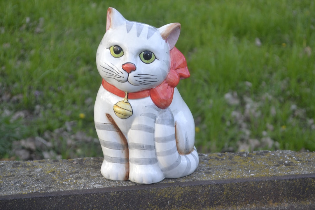 LARGE KITTY BANK, Vintage Ceramic Cat Bank, Large Cat Figurine, Cat ...
