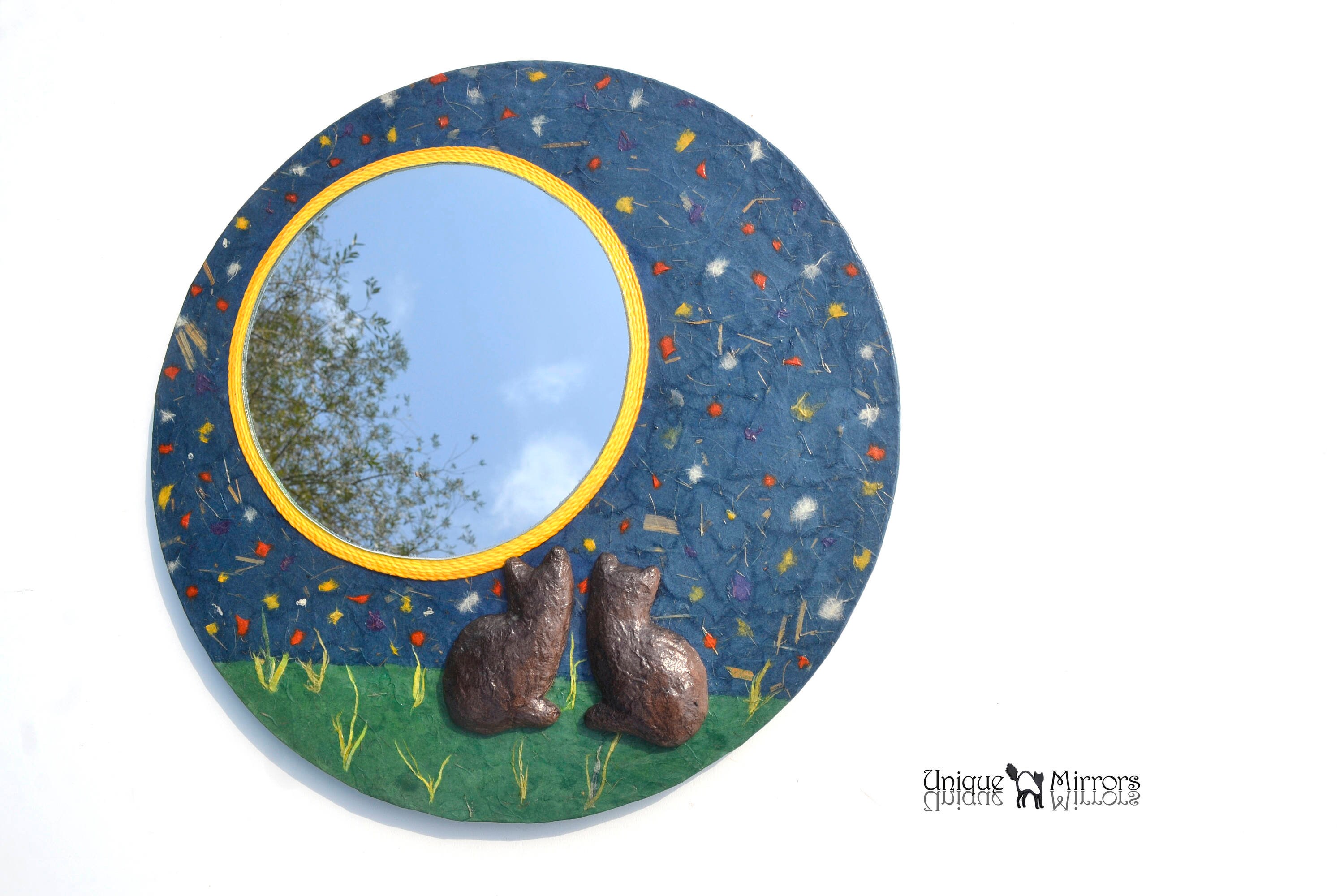 FULL MOON MIRROR Decorative Wall Mirror Round Mirror With 2 - Etsy