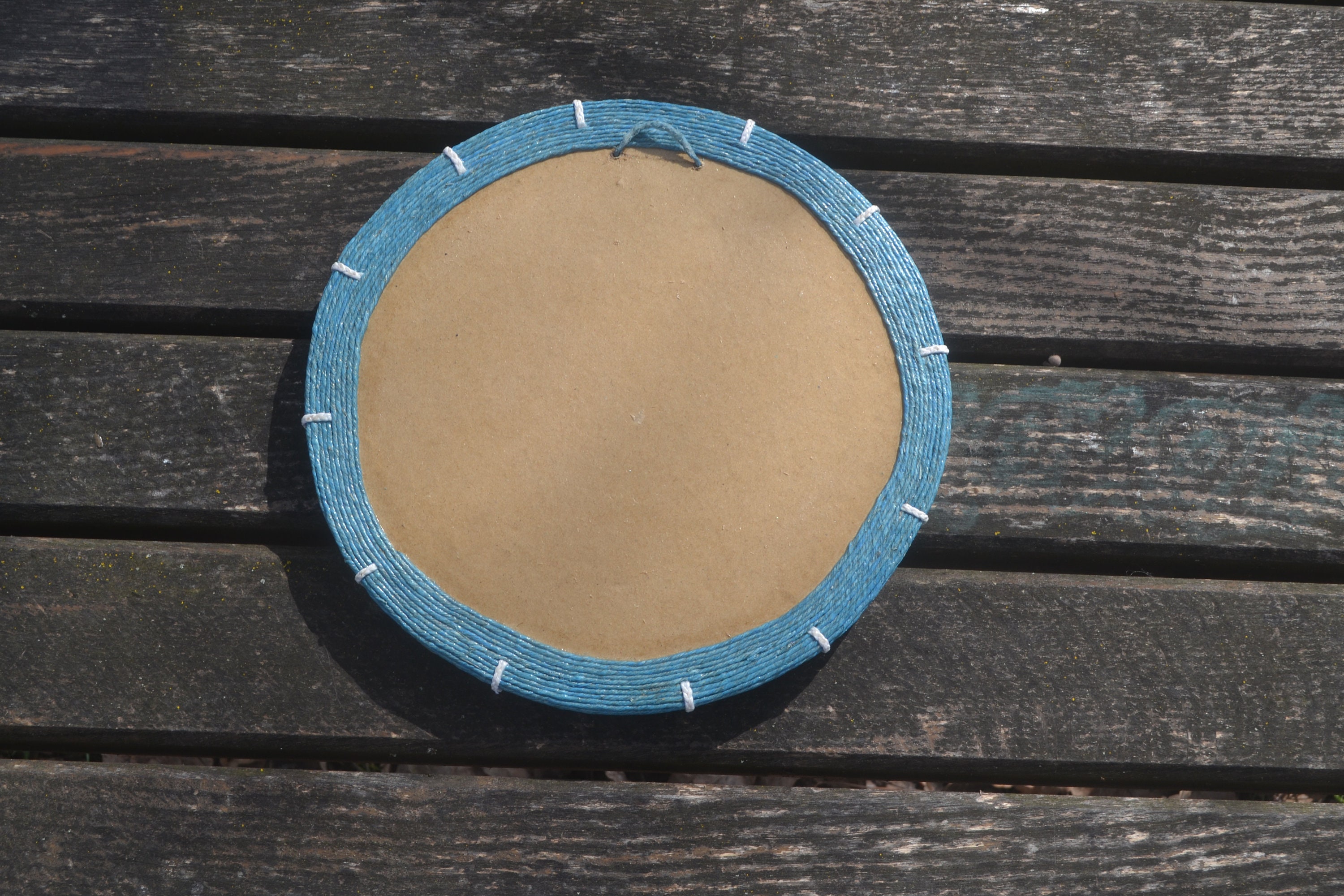 BLUE ROUND MIRROR, Hemp Rope Mirror, Wall Hanging Mirror, Rustic Wall ...