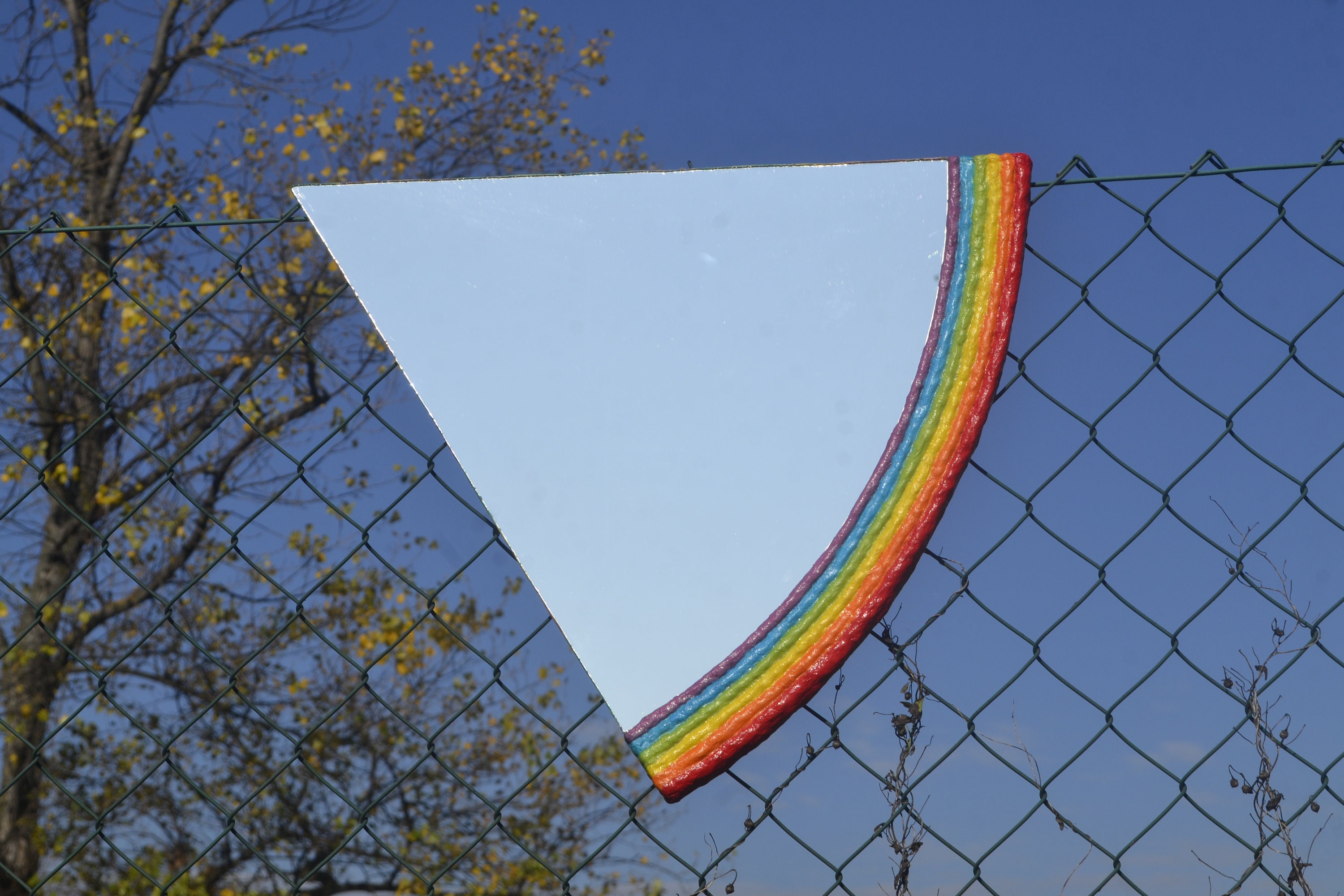 RAINBOW MIRROR Triangle Mirror Decorative Wall Mirror - Etsy