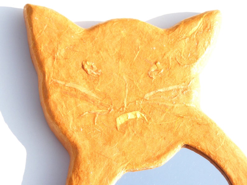 CAT LOVERS GIFT, Decorative Wall Mirror Cat Shaped, Orange Tabby Cat ...