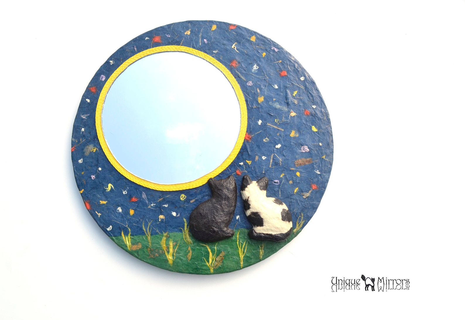 FULL MOON MIRROR Decorative Wall Mirror Round Mirror With 2 - Etsy