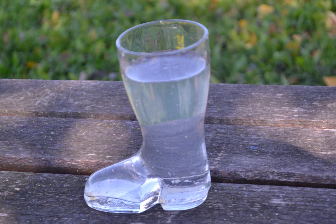 GLASS BOOT VASE, Vintage Glass Vase, Boot Shaped Vase, 2,5 Dl Vase ...