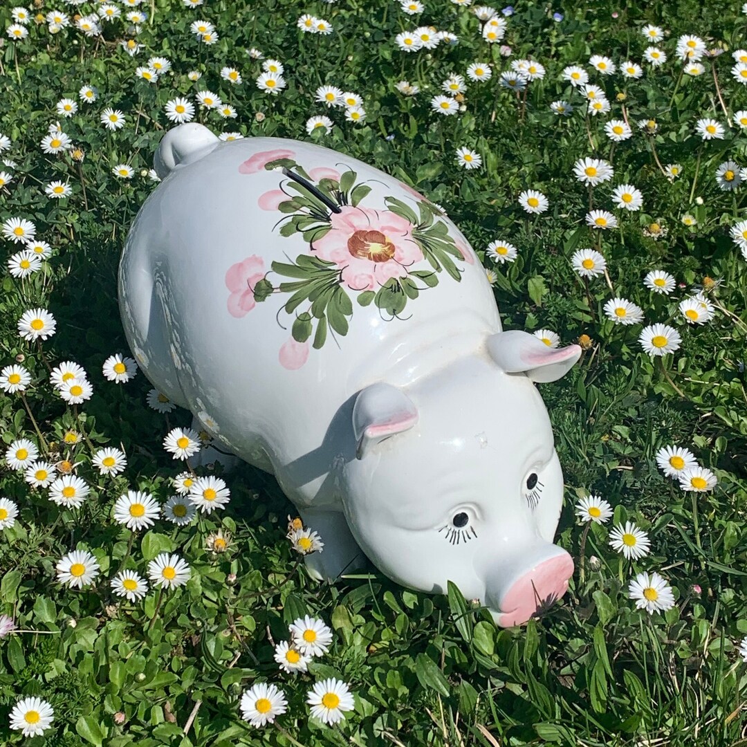 SPARSCHWEIN PIGGY BANK, Vintage Ceramic Pig Bank, Large Pig Figurine ...