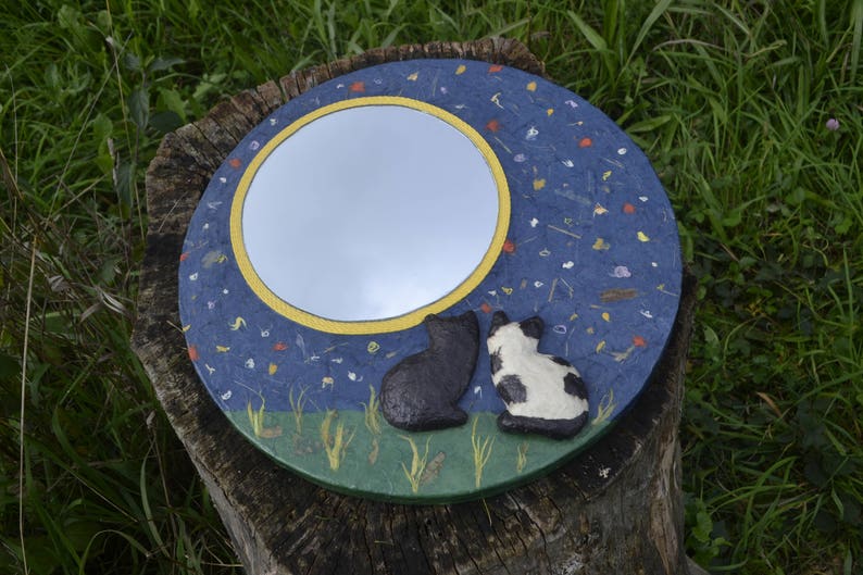 FULL MOON MIRROR Decorative Wall Mirror Round Mirror With 2 - Etsy