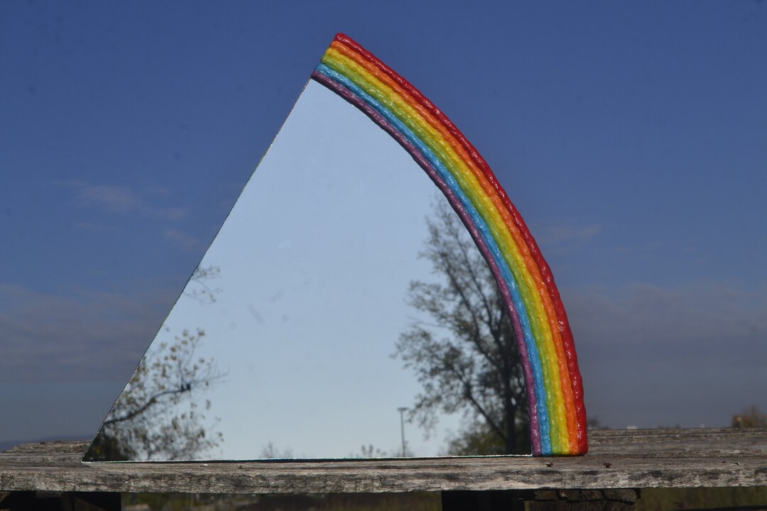 RAINBOW MIRROR, Triangle Mirror, Decorative Wall Mirror, Rainbow ...