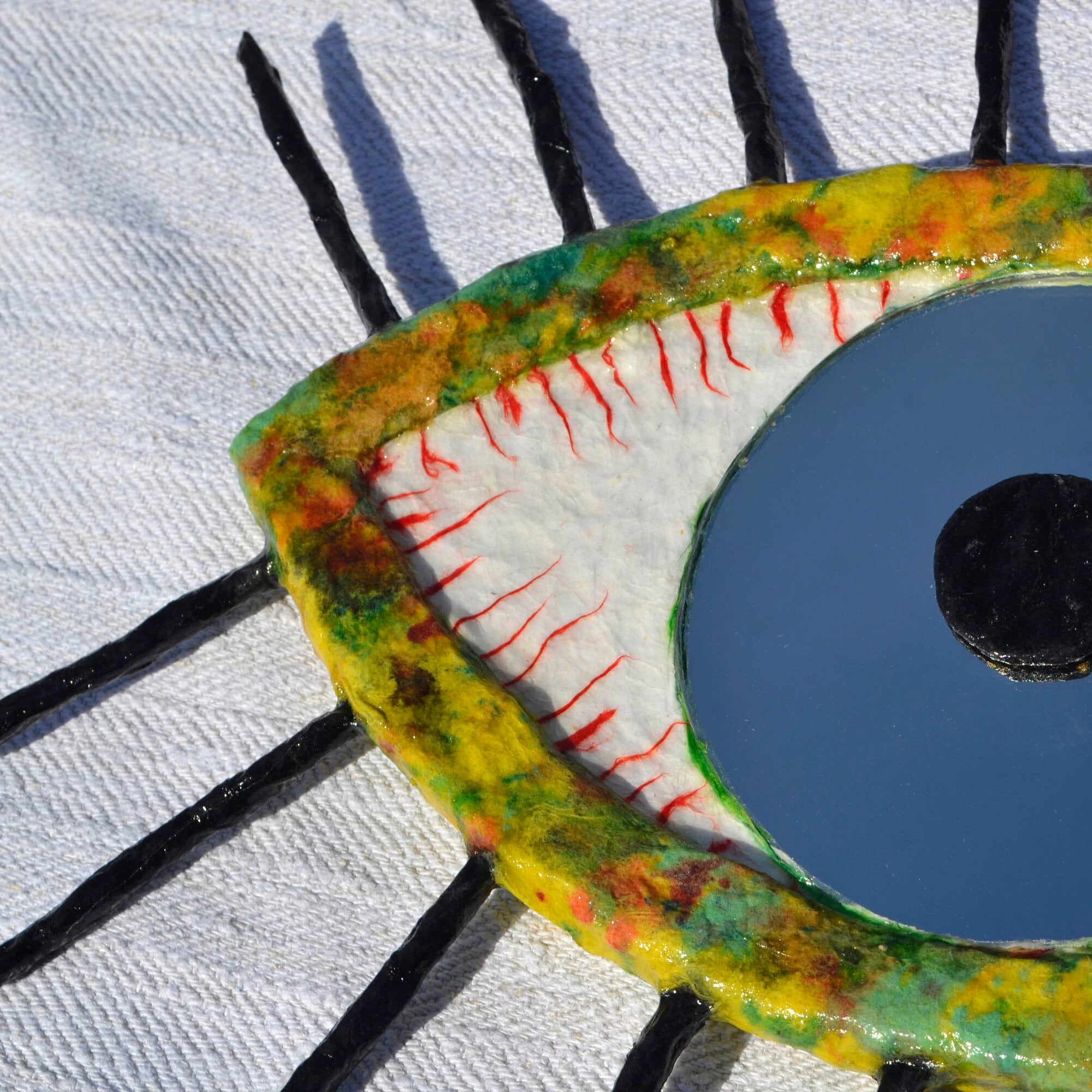 STONER EYE MIRROR, Weird Shape Mirror, Papermache Wall Mirror, Unusual ...