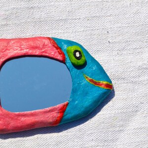 PINK FISH MIRROR, Decorative Mirrors, Small Wall Mirror, Tropical Decor ...