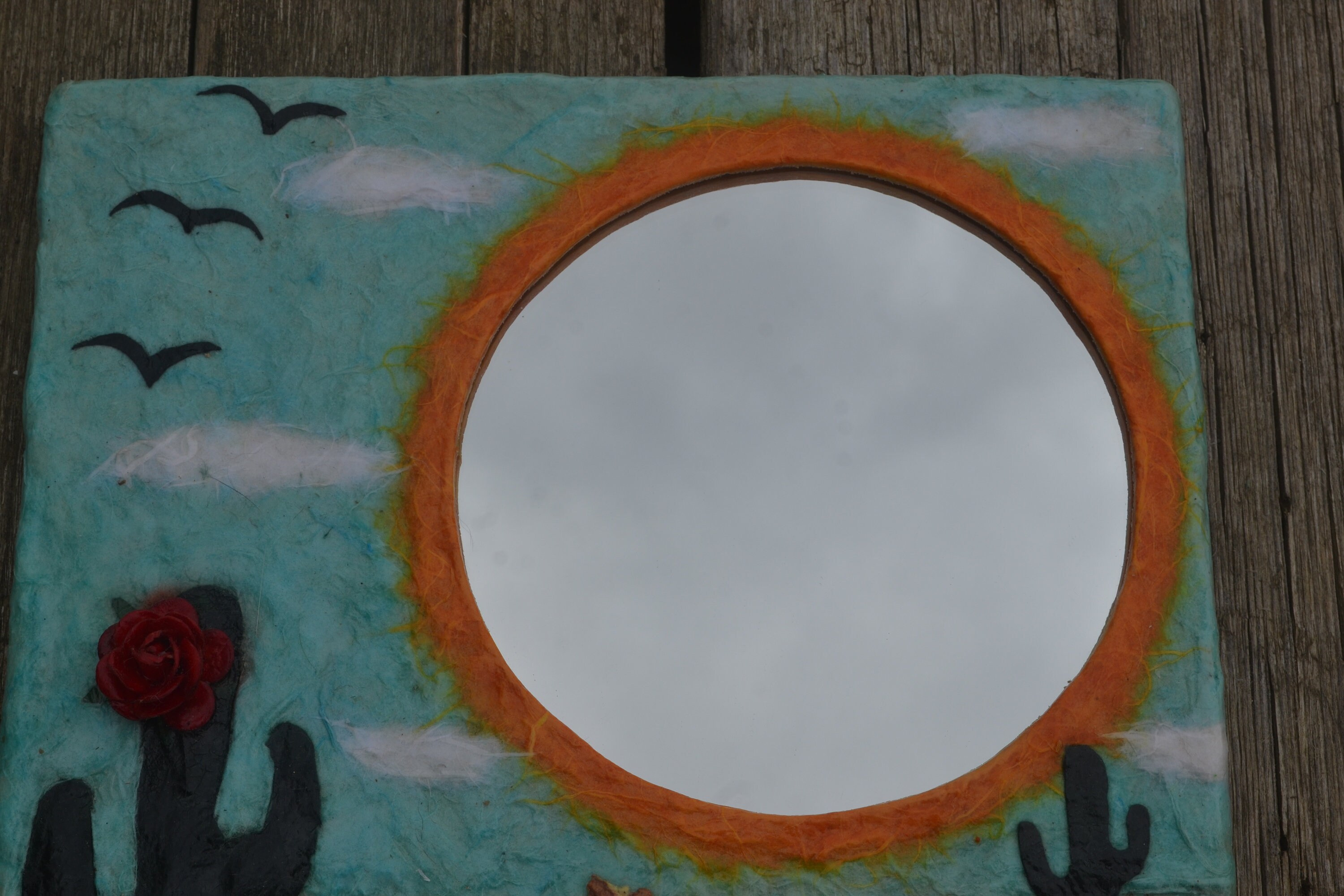 DESERT SUN MIRROR Decorative Wall Mirror Cactus Mirror - Etsy UK