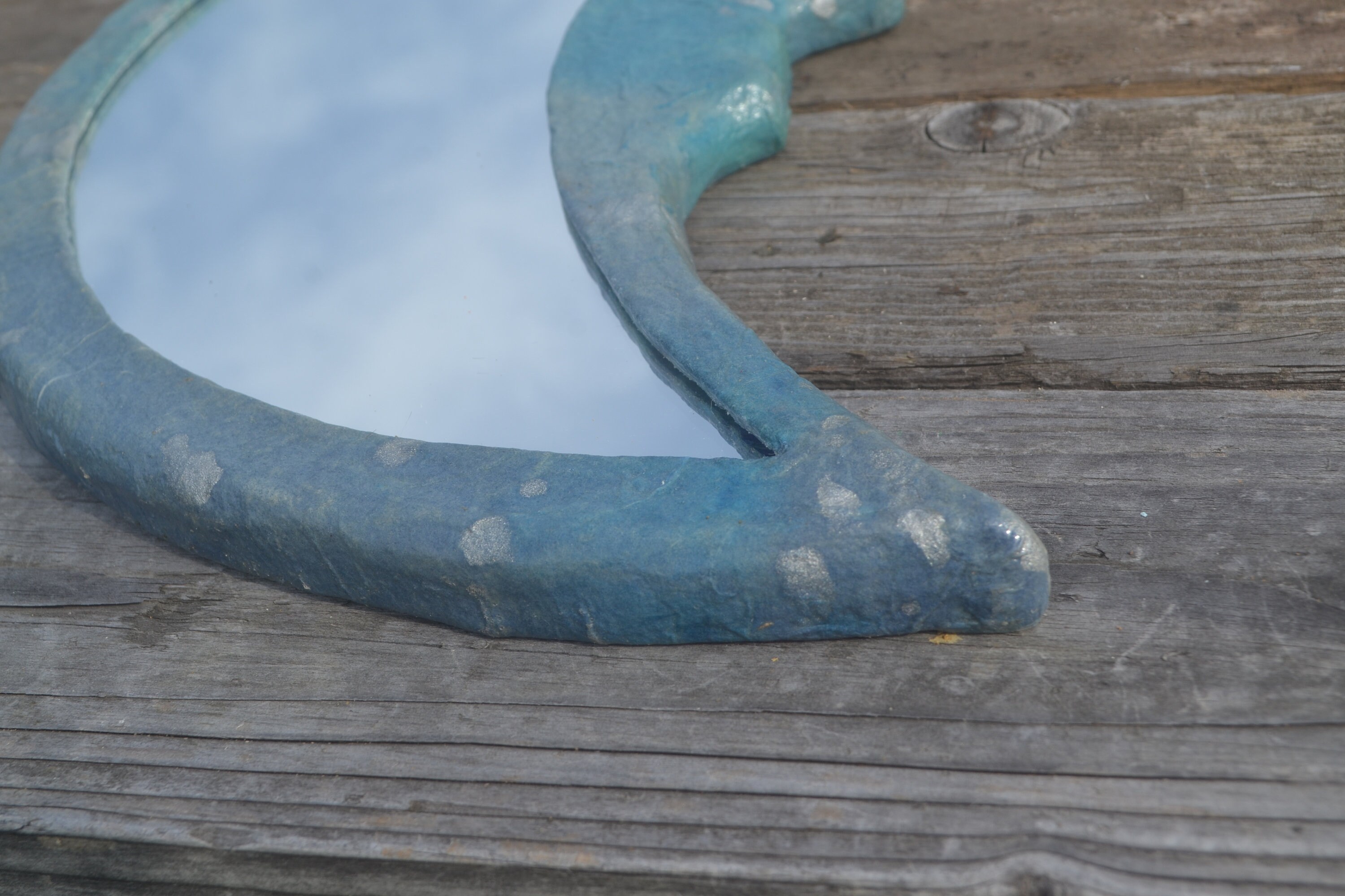 BLUE MOON MIRROR, Crescent Moon Mirror, Half Moon Mirror, Moon W. Face ...