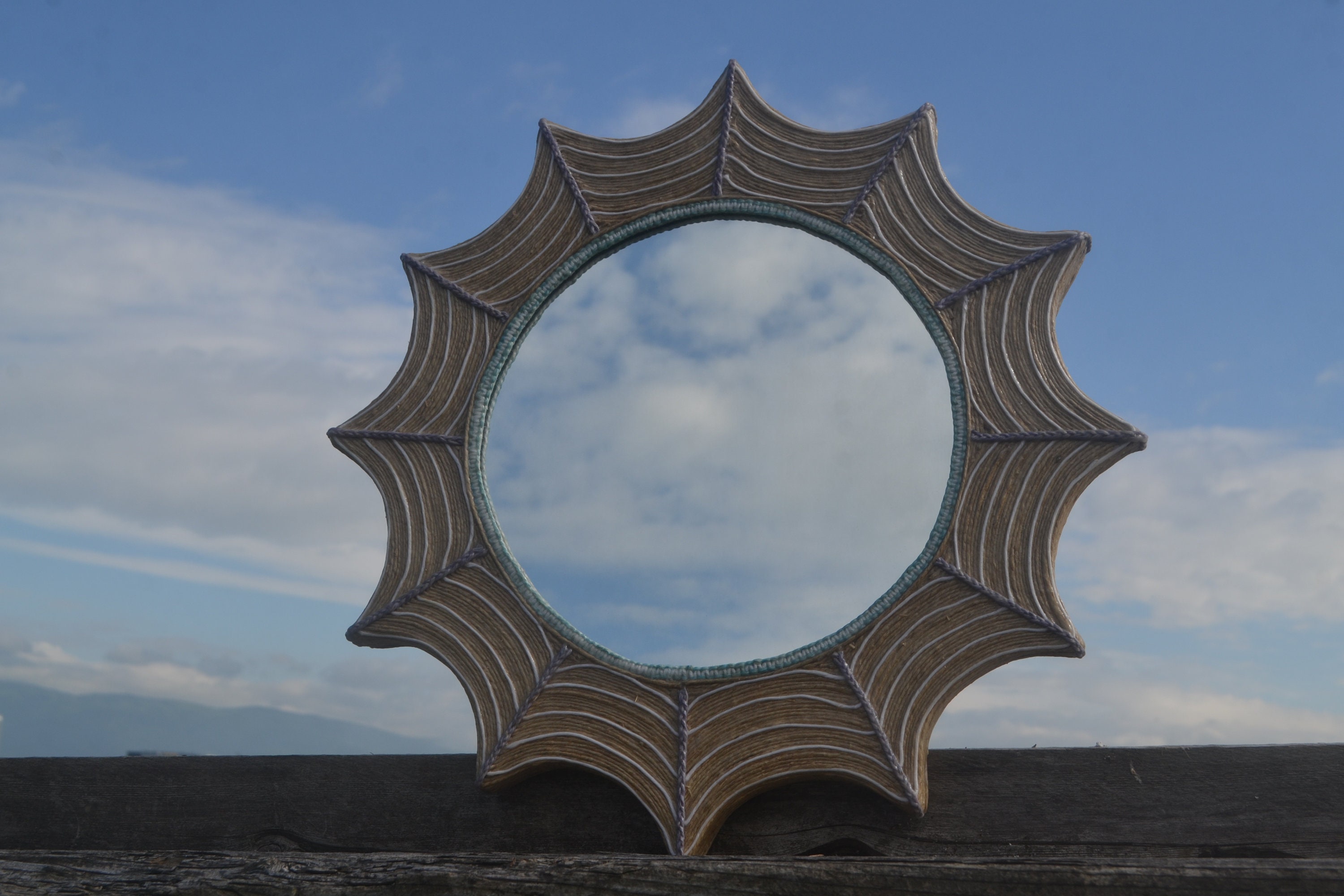 HEMP SPIDERWEB MIRROR Decorative Wall Mirror Spiderweb Wall - Etsy UK