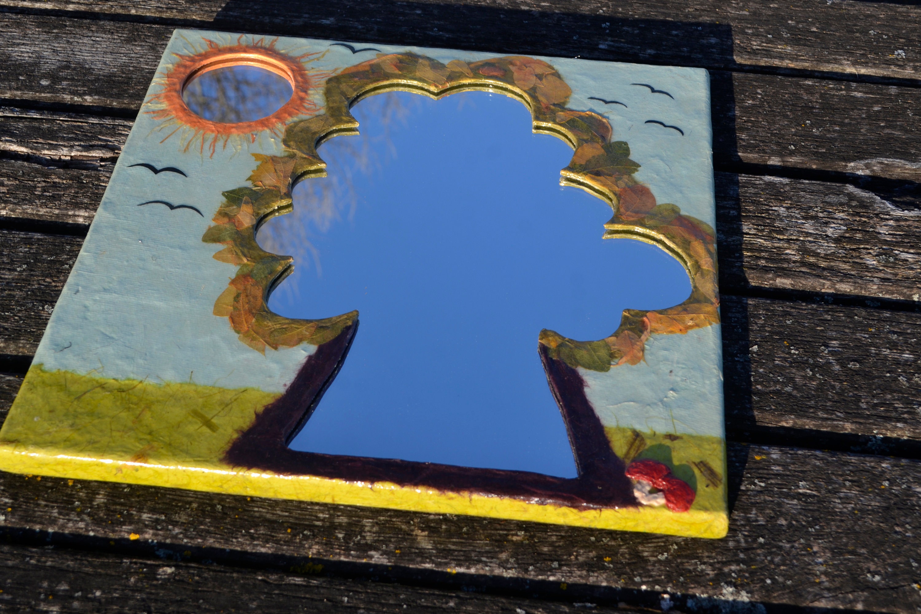 TREE SHAPED MIRROR & Small Sun Mirror, Large Square Mirror, Hanging ...