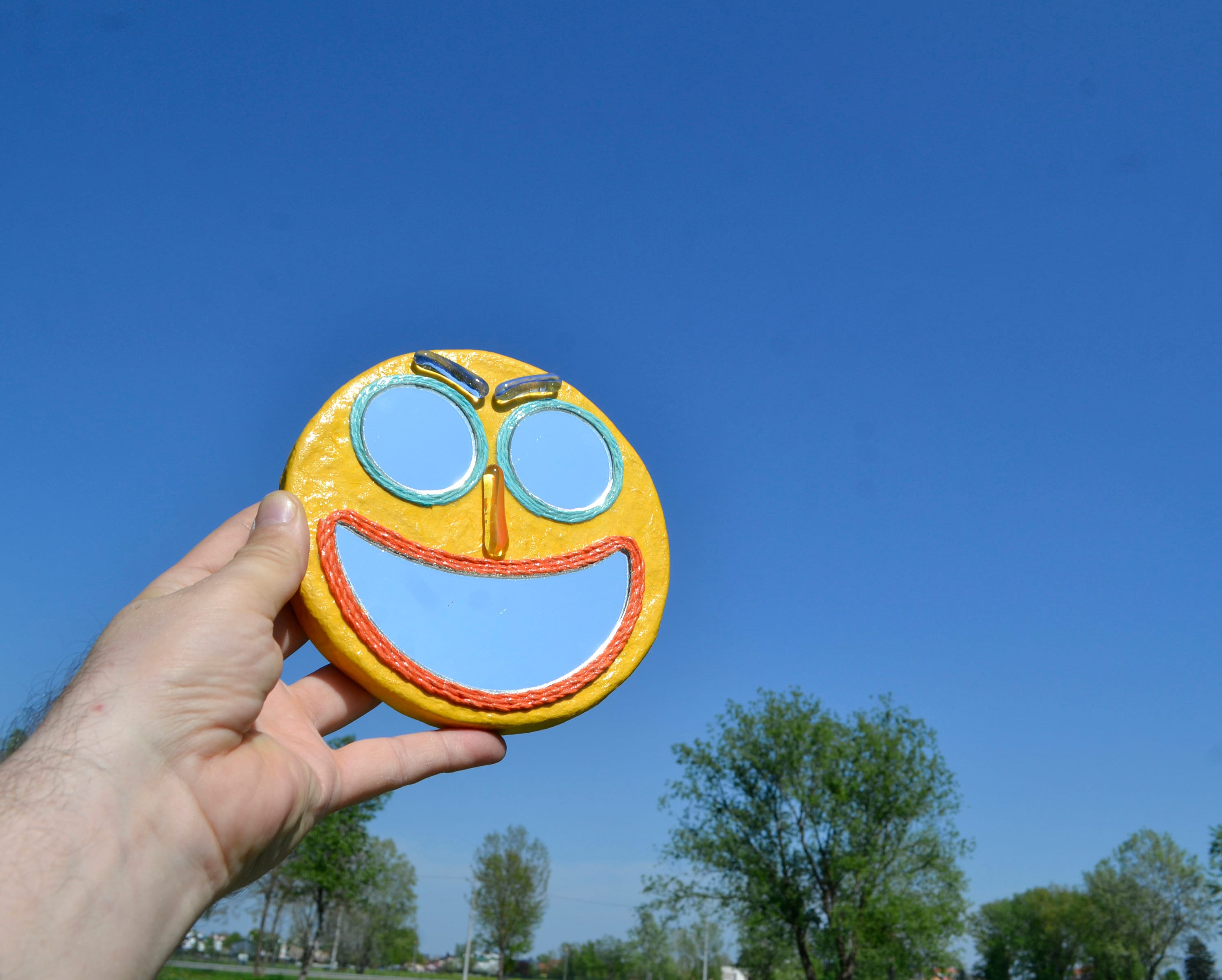 ANGRY SMILEY MIRROR Yellow Smiley Mirror Geek Gifts Small - Etsy
