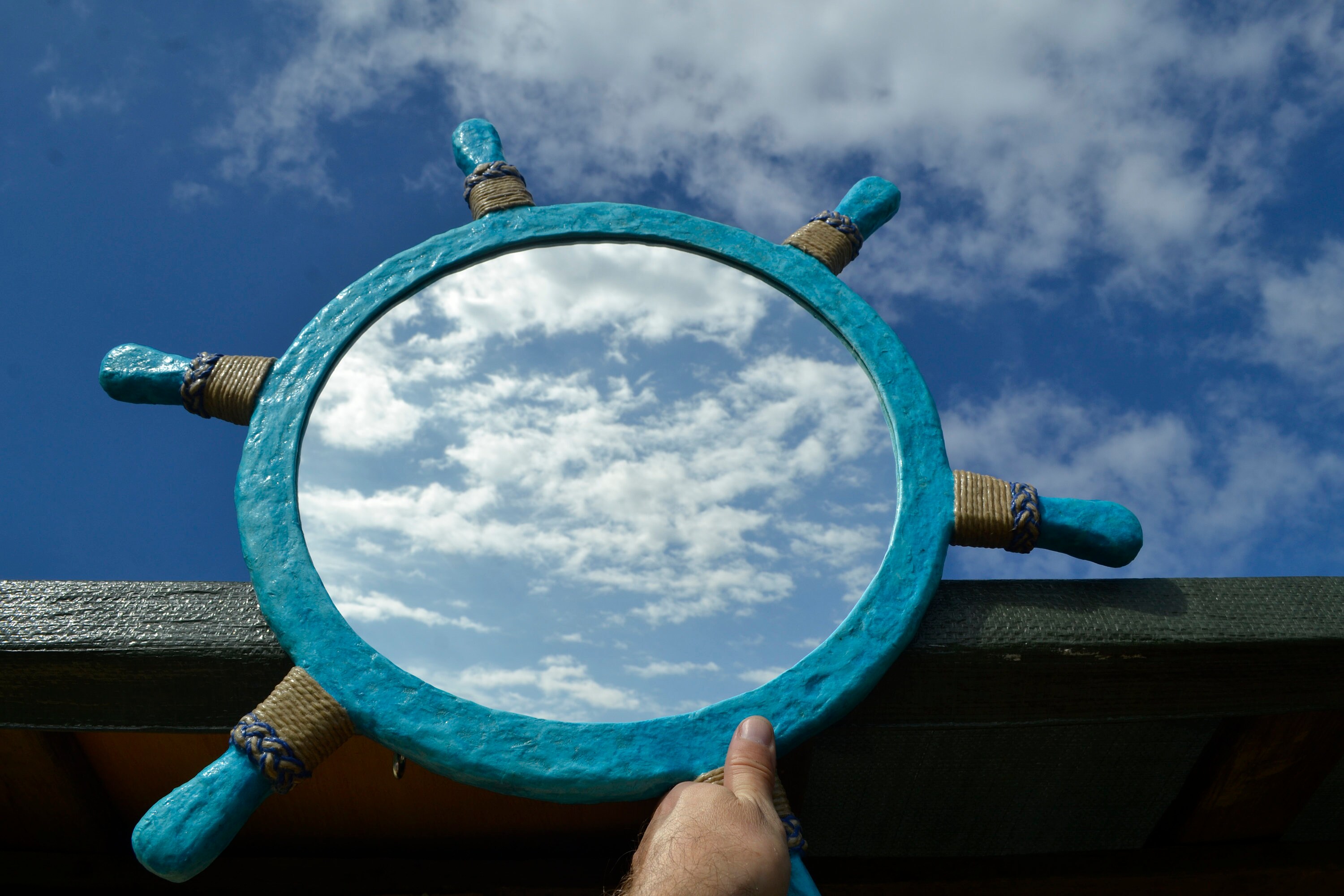 BLUE HELM MIRROR, Large Round Mirror, Coastal Decor, Nautical Furniture ...