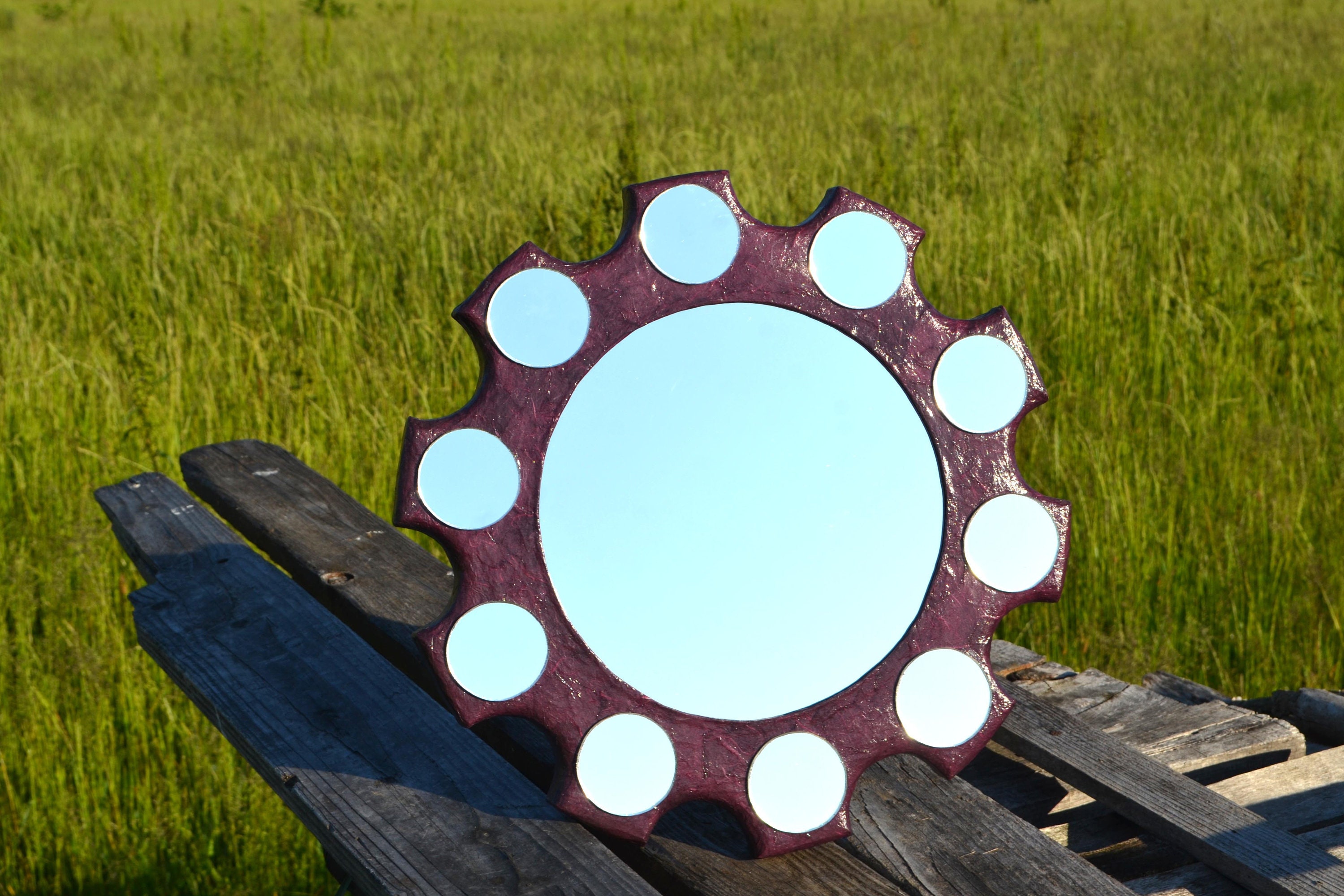 STEAMPUNK GEAR MIRROR Wheel Mirror Decorative Wall Mirror - Etsy