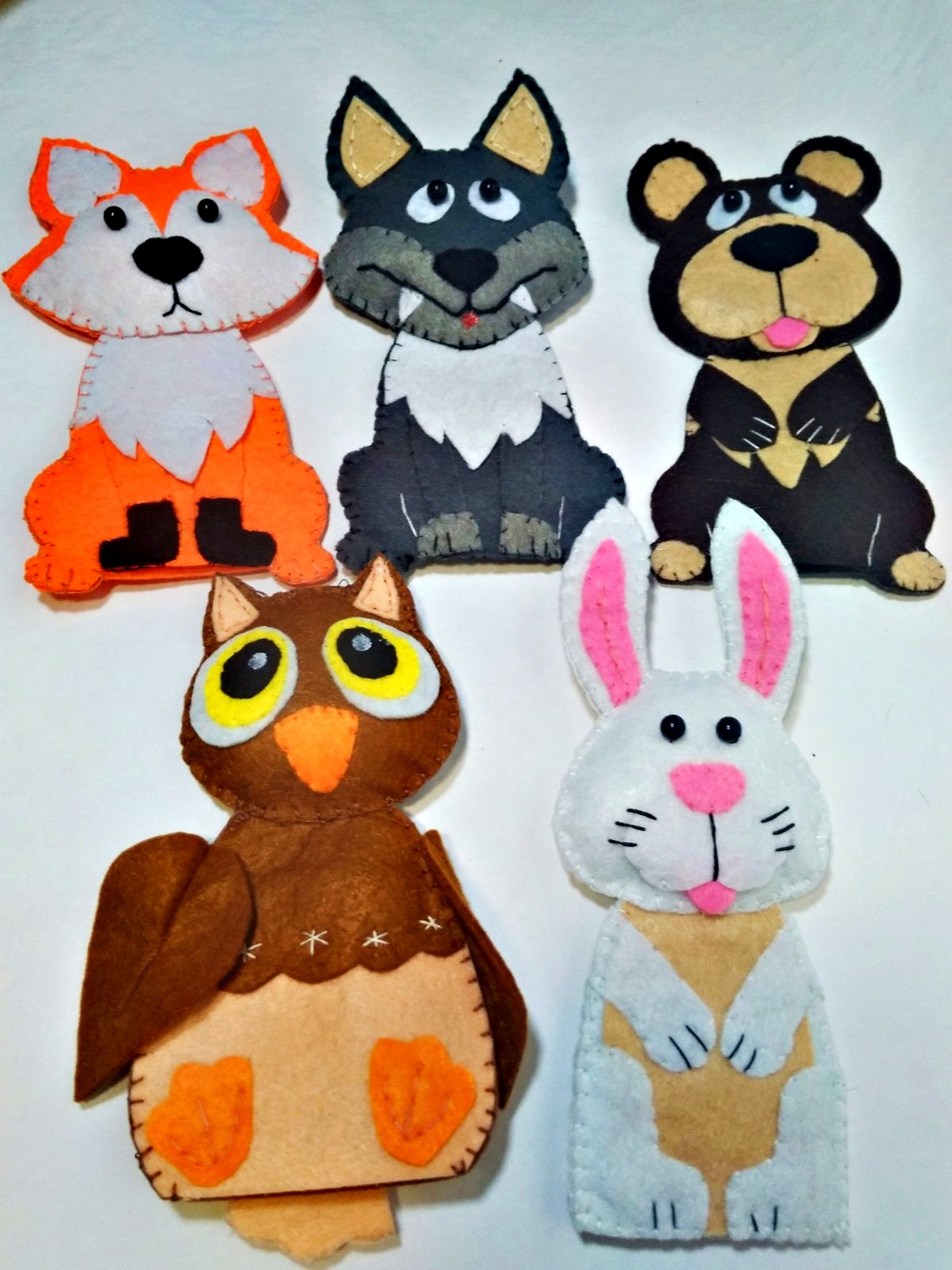 Woodland animals finger puppets Forest animals toy Montessori | Etsy