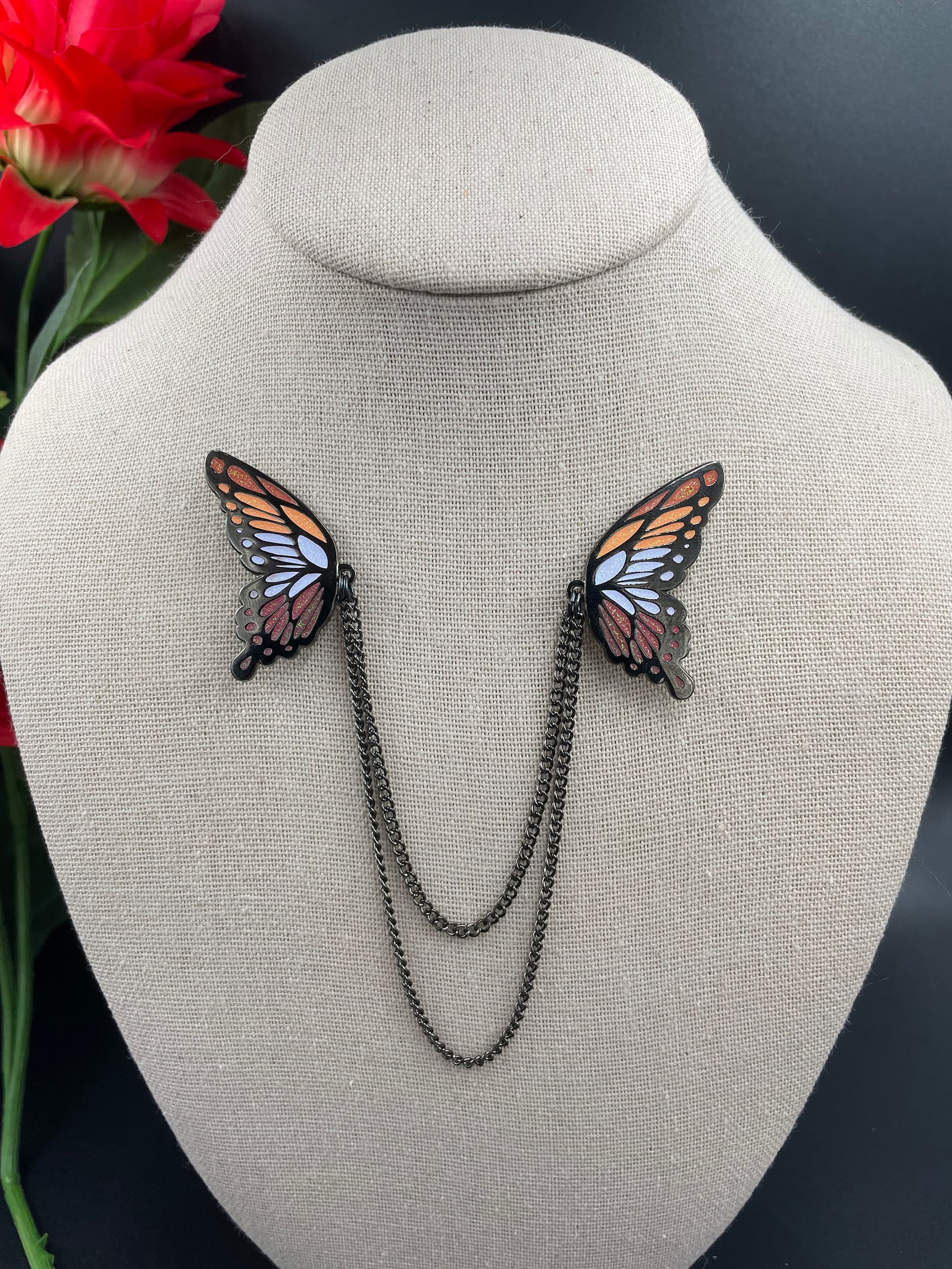Pride Butterfly Wings Collar Pins Black Plate Hard Enamel Pins - Etsy