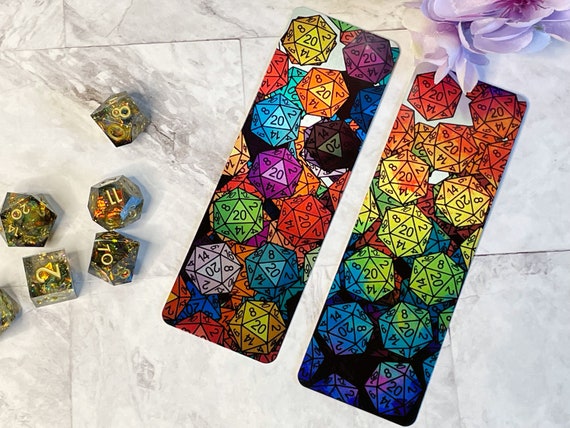 Rainbow Dice Fantasy Metal Bookmarks Tabletop Gaming RPG | Etsy