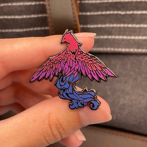 Original Bisexual Colors Phoenix Hard Enamel Pins Bi Pride - Etsy