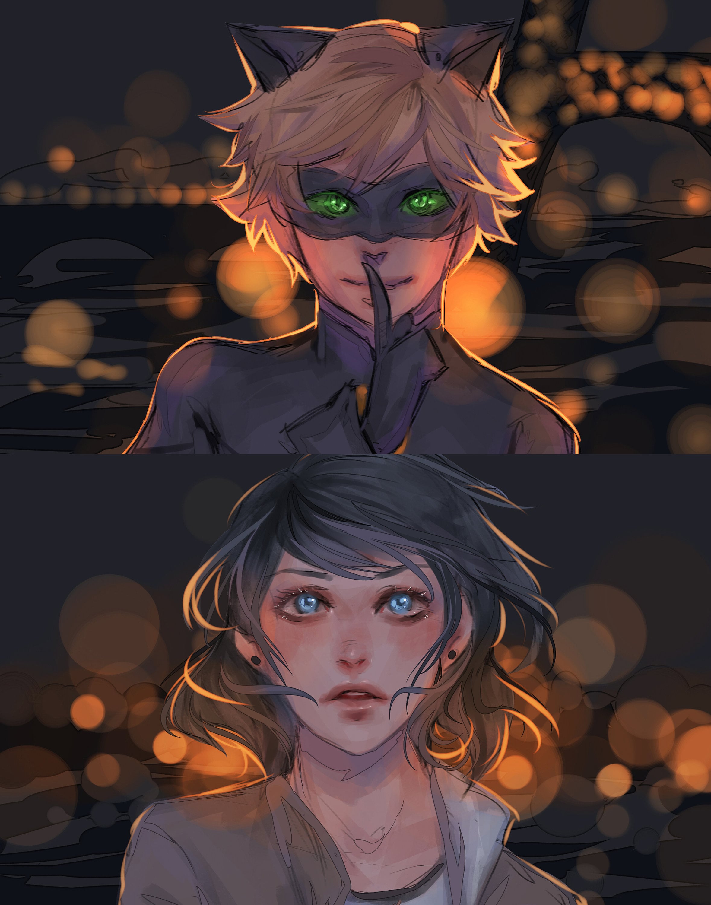 Miraculous Ladybug Marichat Art Print by anadia-chan | Etsy